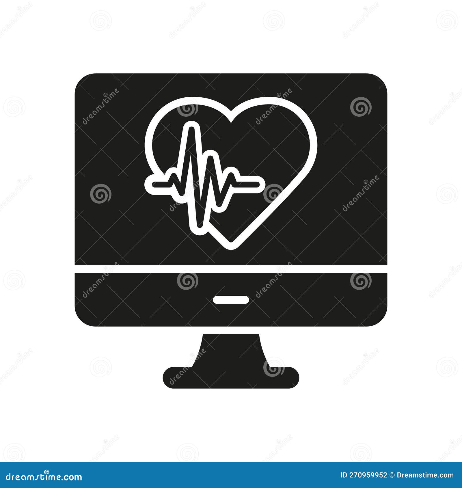 Cardiogram Silhouette Icon Heartbeat Monitoring Ecg Ekg