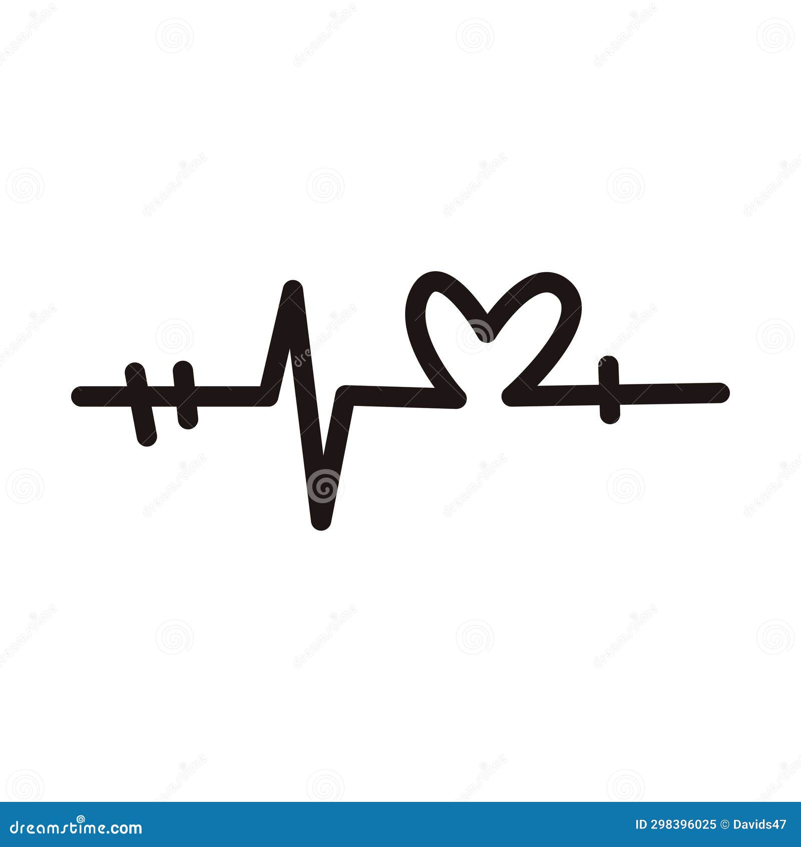 Cardiogram Sketch with Heart Shape Vector Stock Vector - Illustration ...