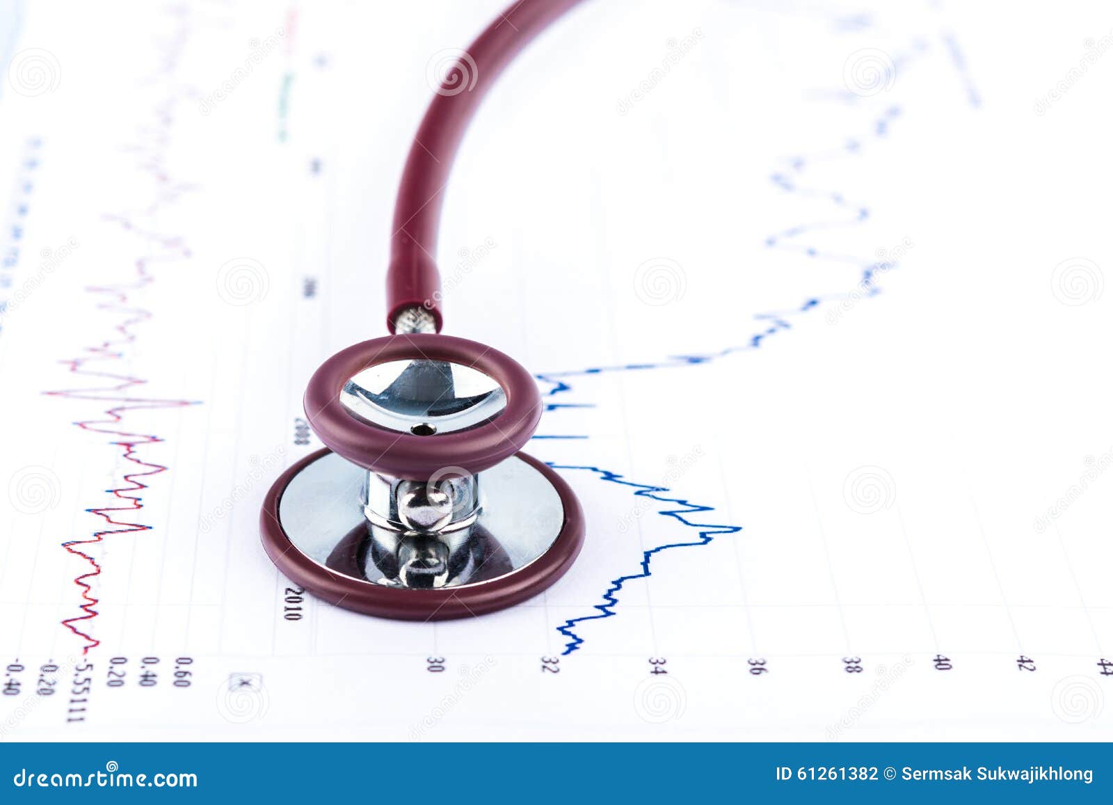 Cardiogram with Stethoscope Stock Photo - Image of hospital, close ...