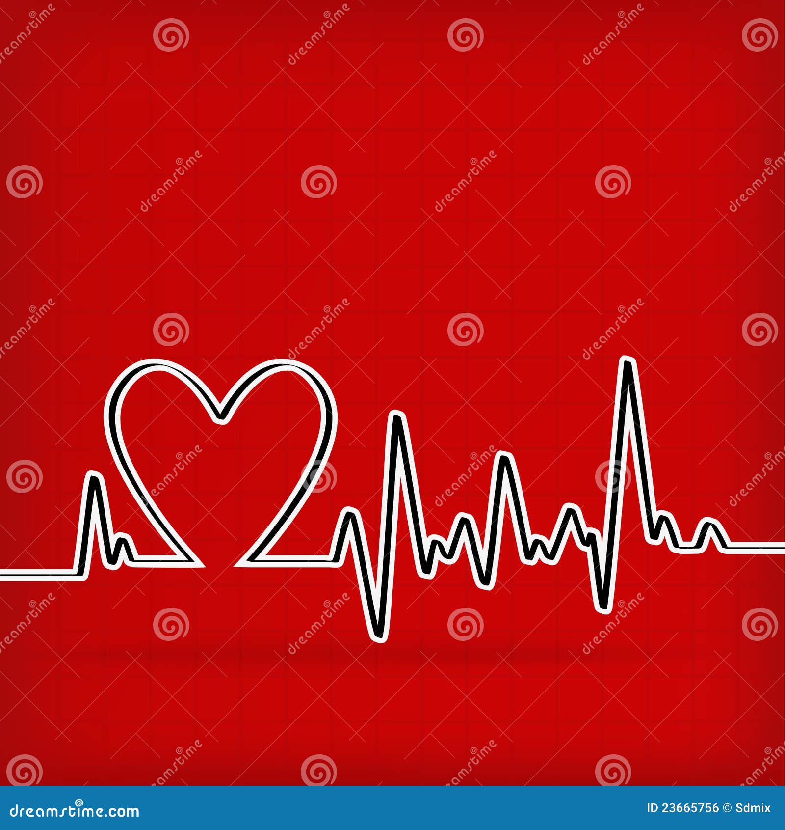 Cardiogramme De Battements De Coeur Illustration de Vecteur ...