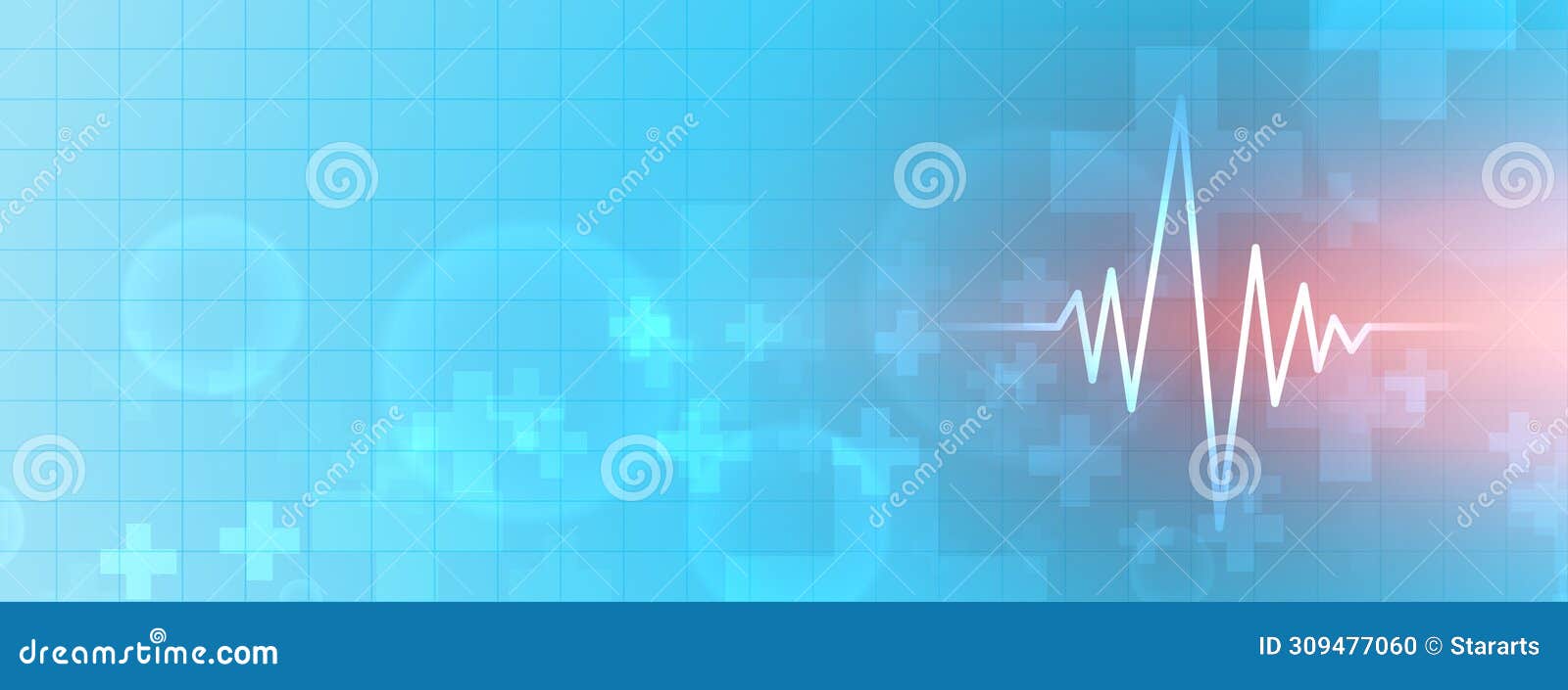 Cardiograph Medical Blue Banner for Research and Cure Stock Vector ...