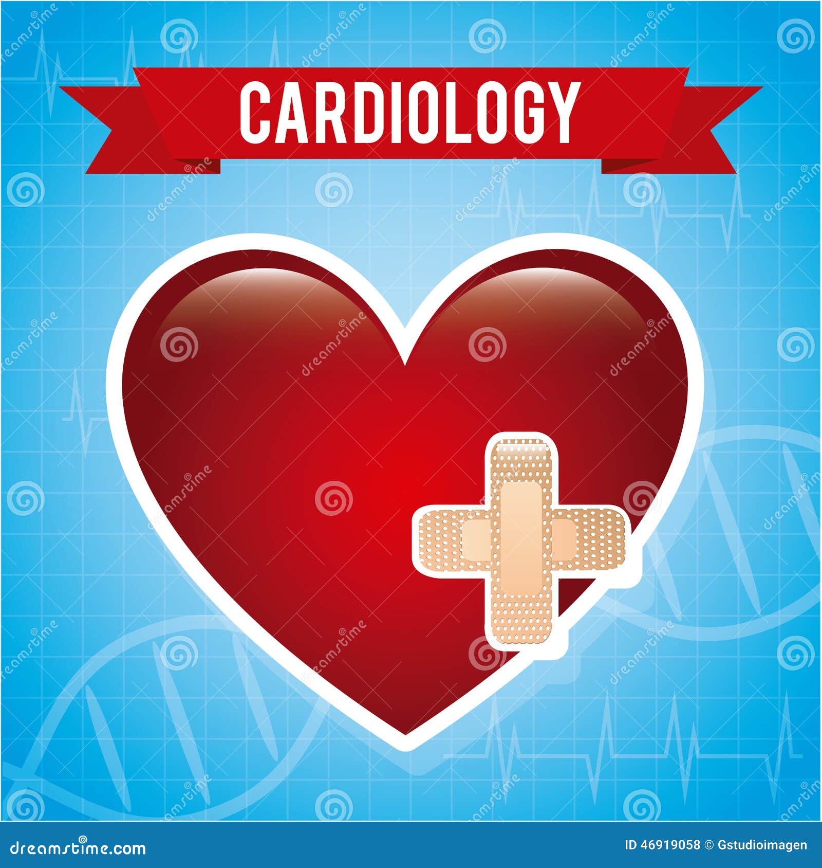 Cardiology design stock vector. Illustration of bandage - 46919058