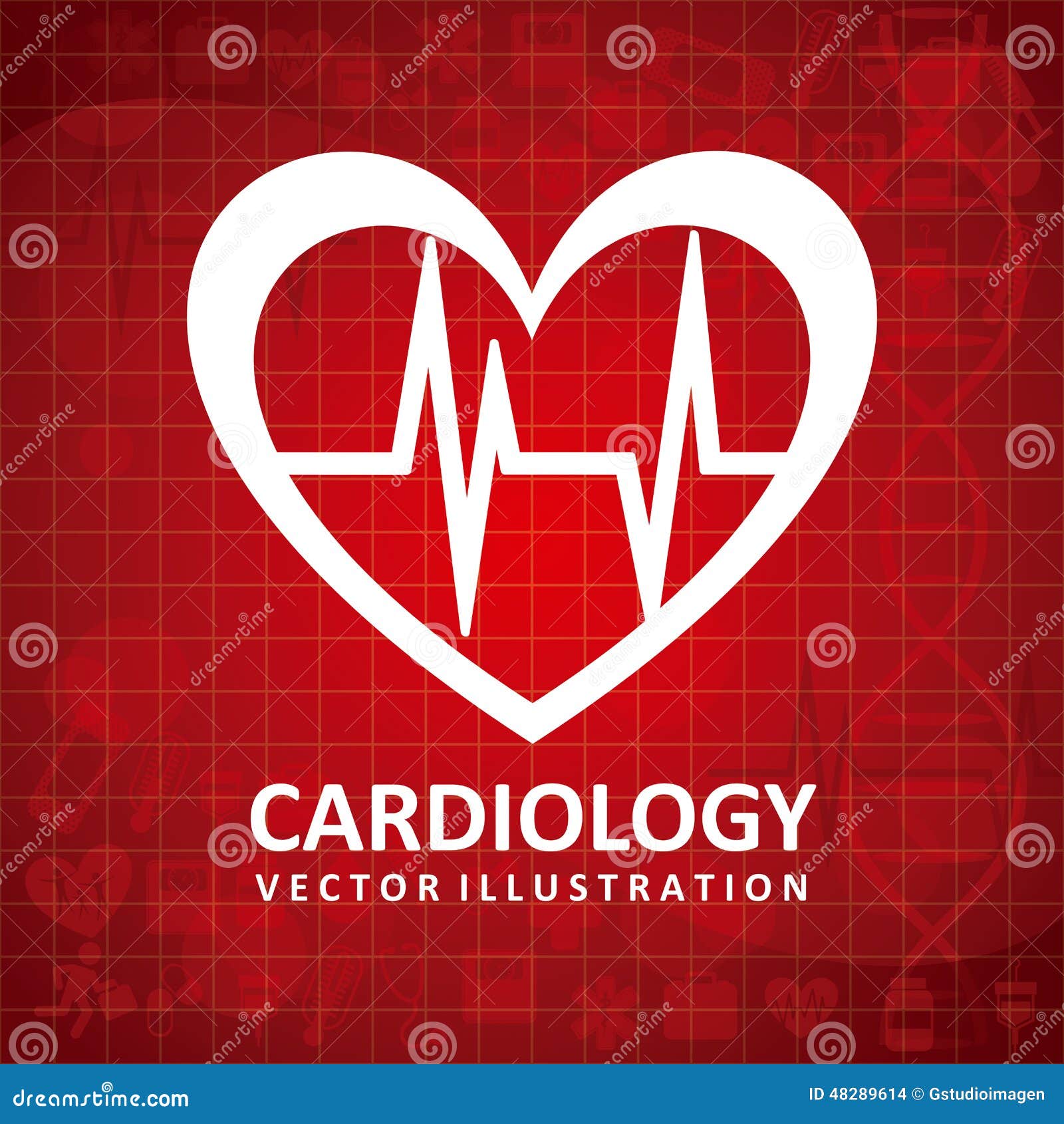 Cardiology icon stock vector. Illustration of cardiogram - 48289614