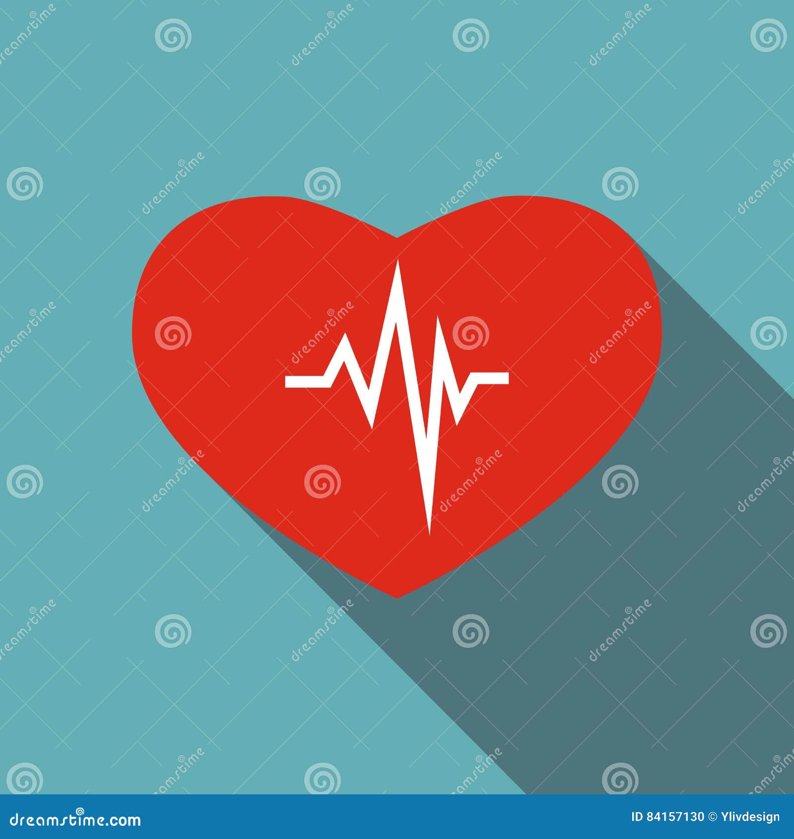 Cardiology Icon, Flat Style Stock Vector - Illustration of ...
