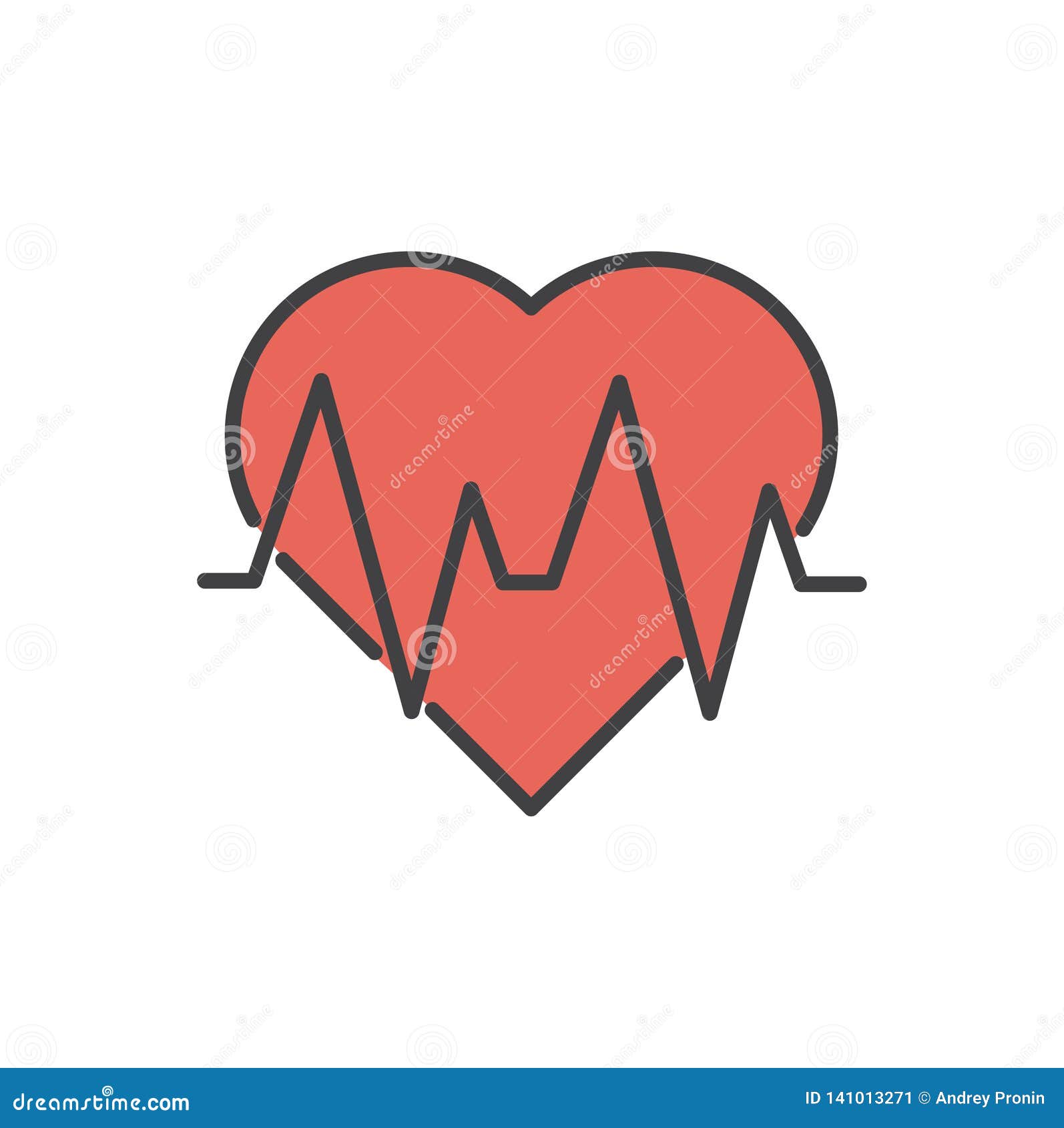 Cardiology Line Icon on Background for Graphic and Web Design. Simple ...