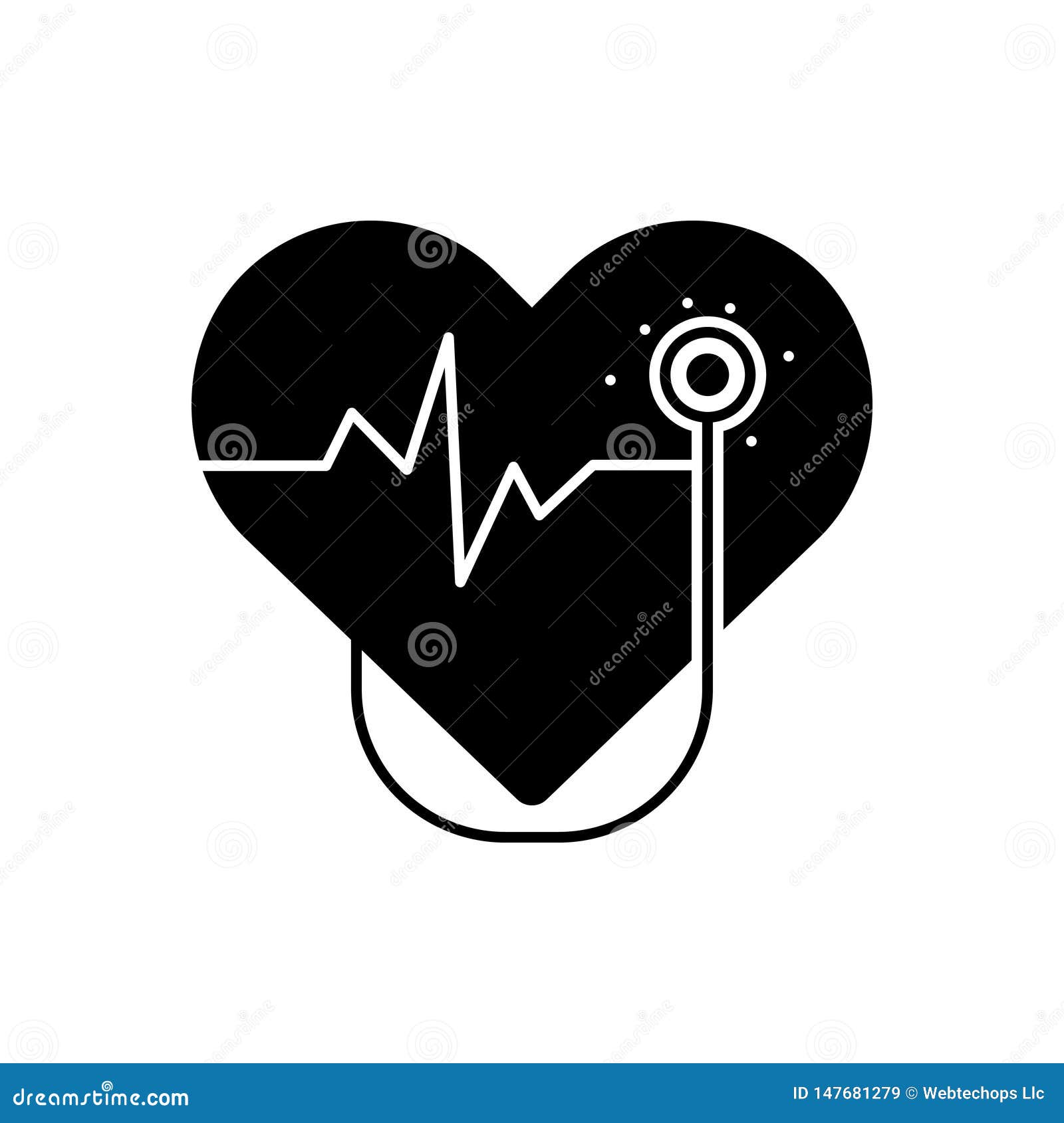 Black Solid Icon for Cardiology Surgery, Cardio and Heart Stock Vector ...