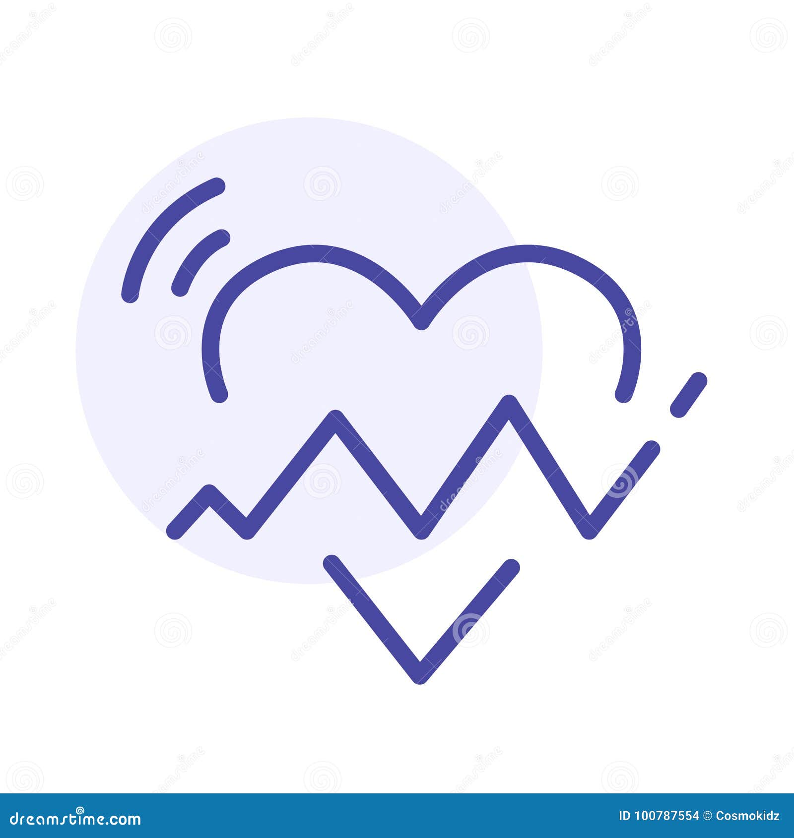 Cardiology Vector Icon, Abstract Heart and Pulse Sign Stock Vector ...