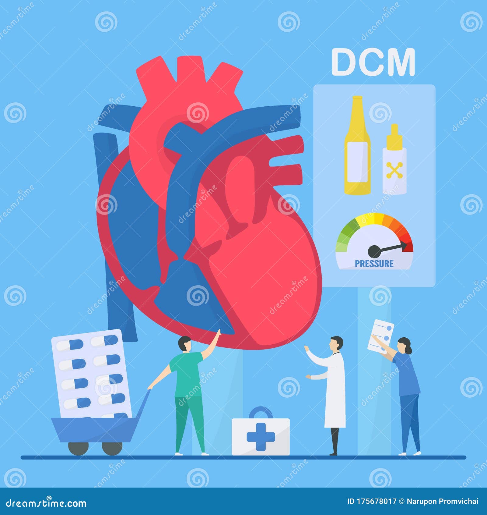 Cardiology Vector Illustration. this Disease Calls Dilated ... Cardiology Vector Illustration. this Disease Calls Dilated ...