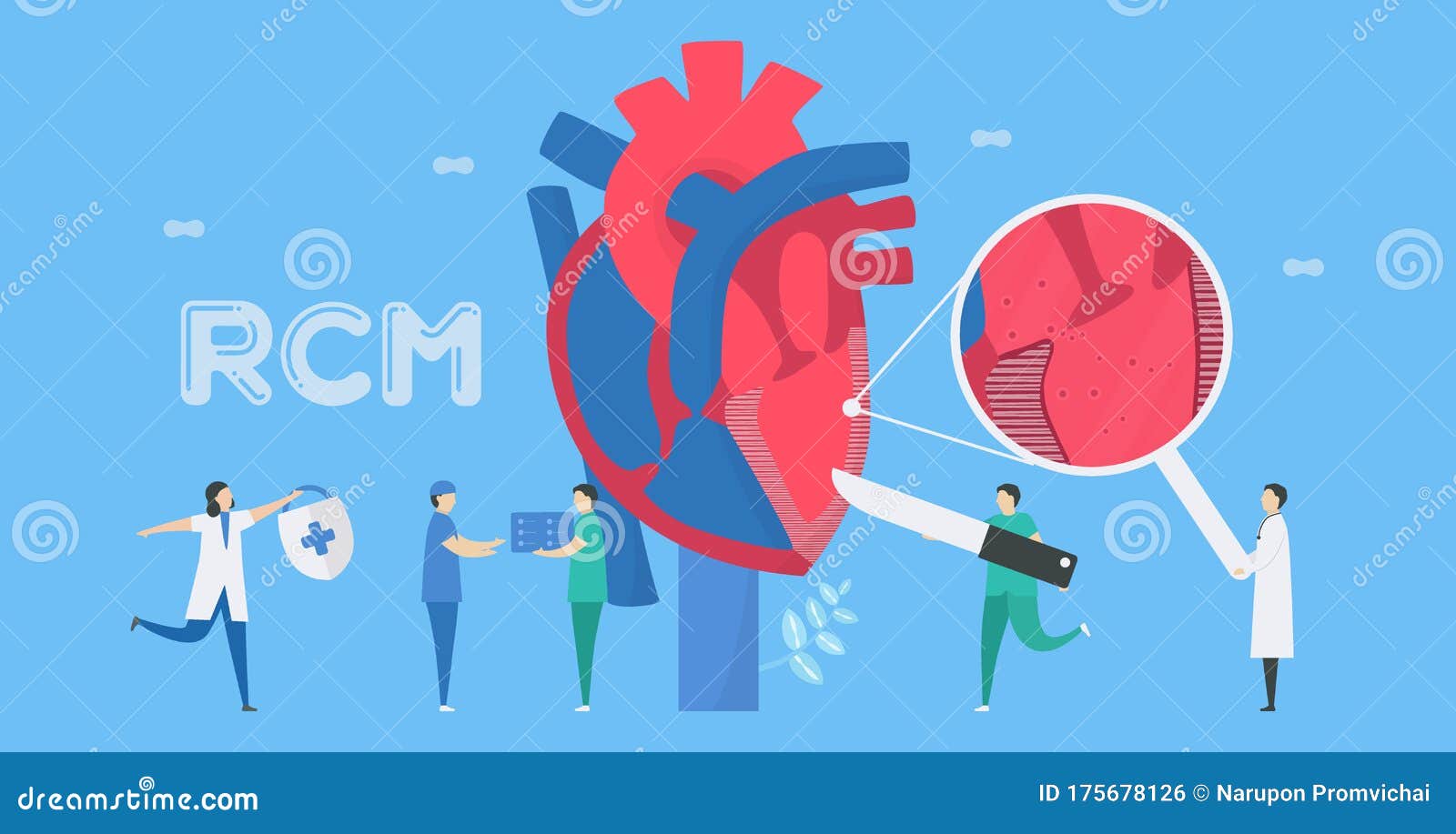 Cardiology Vector Illustration This Disease Calls Restrictive Cardiomyopathy Stock Vector