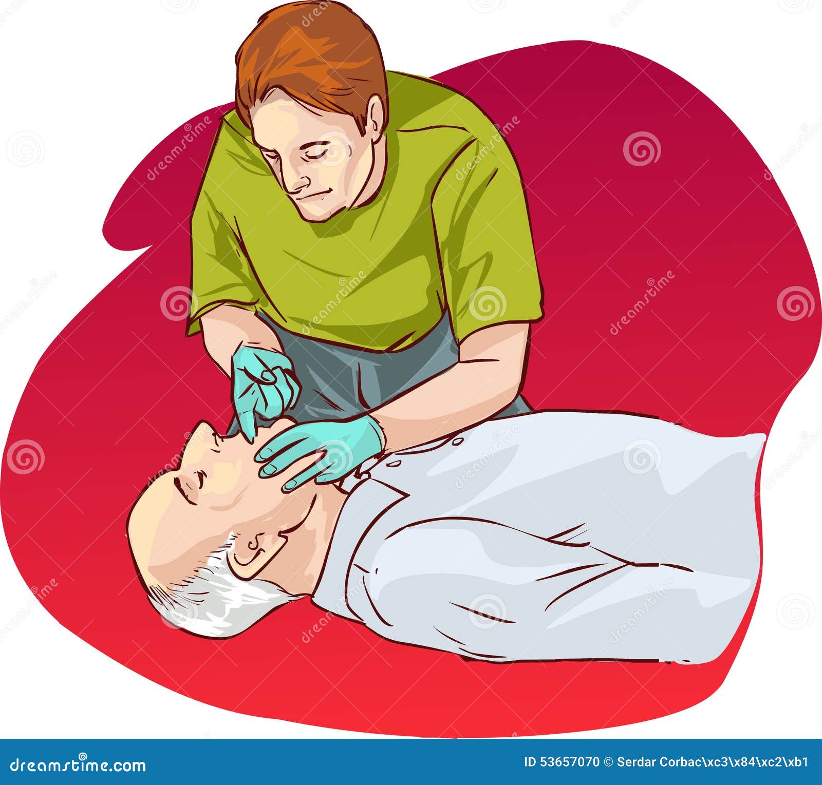 CPR Or Cardiopulmonary Resuscitation. Cartoon Vector | CartoonDealer ...