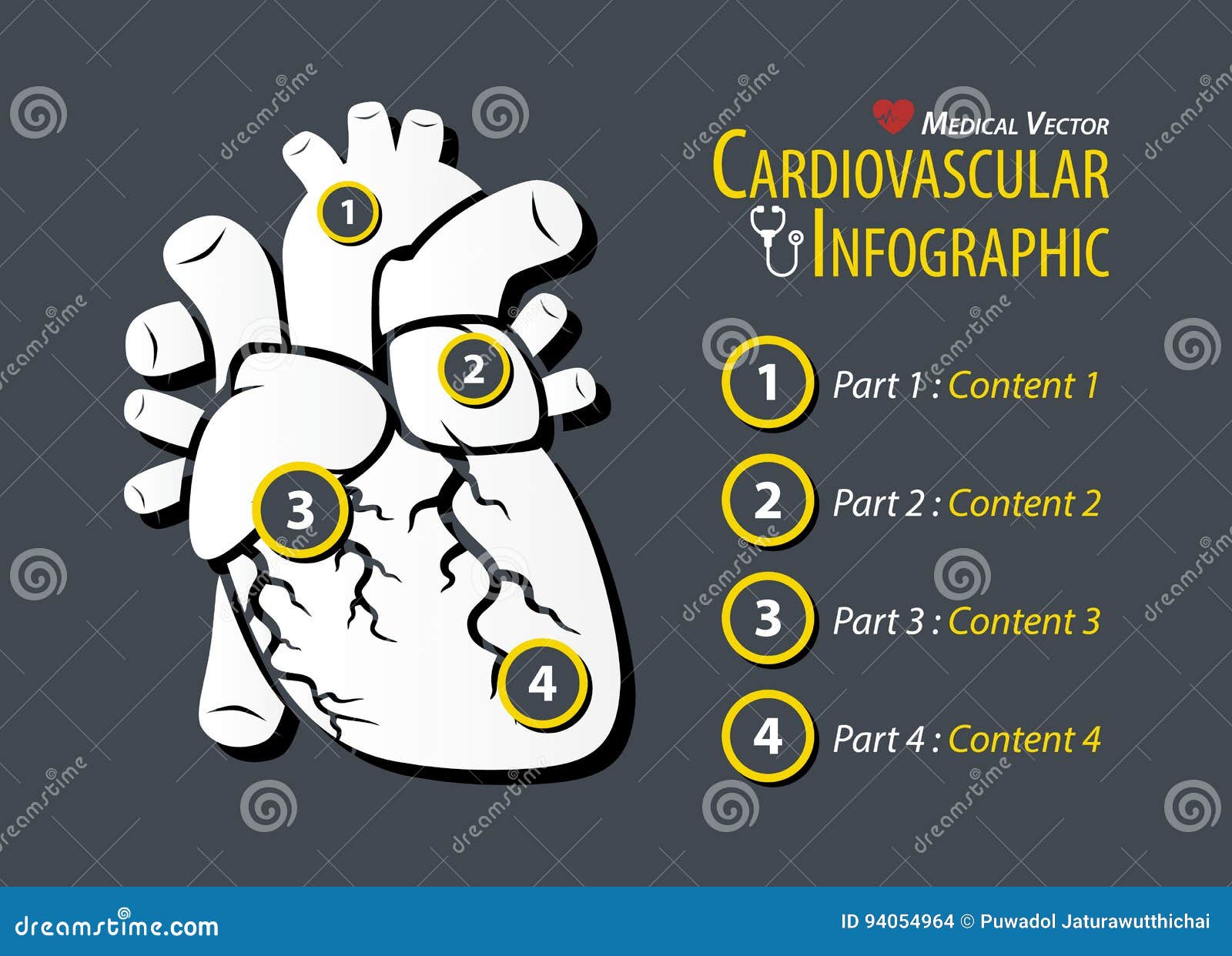 Cardiovascular Infographic . Flat Design Stock Vector - Illustration of ...