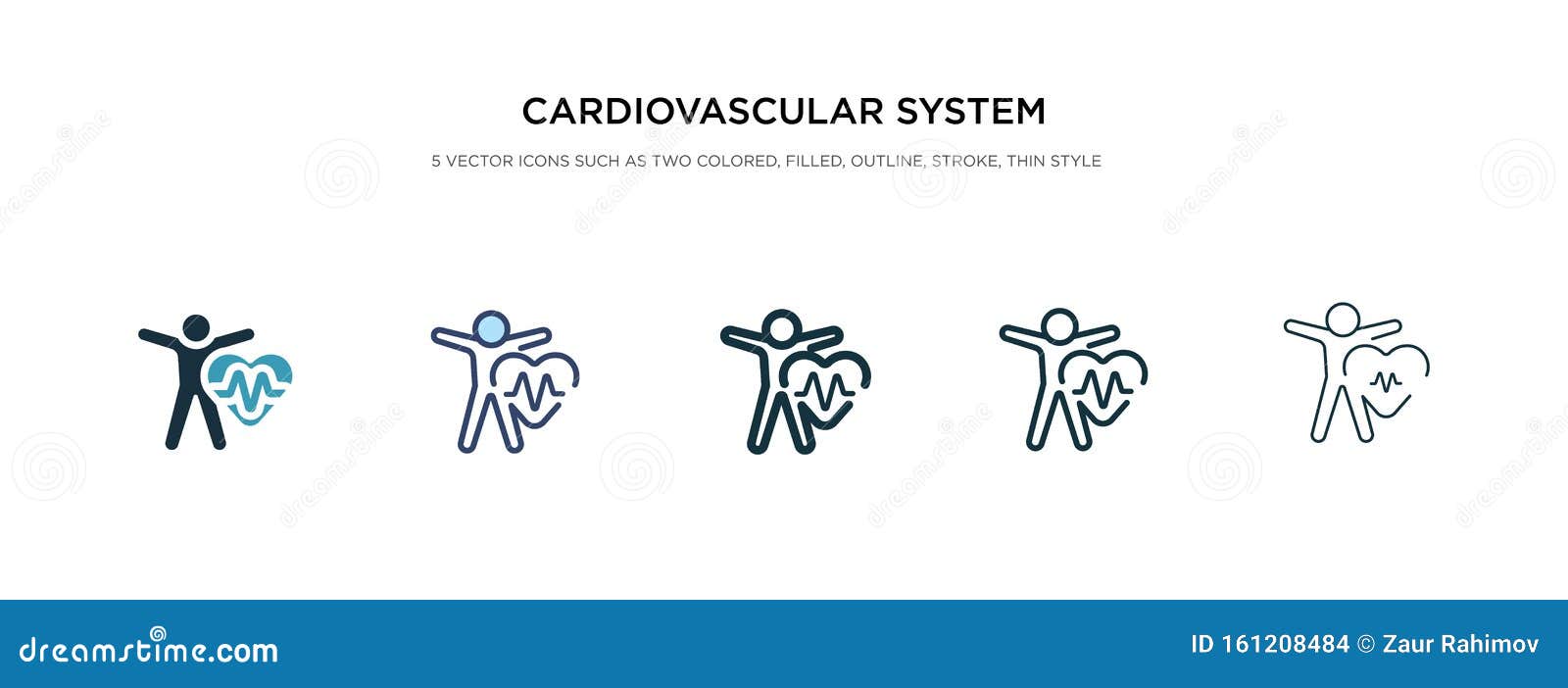 Cardiovascular System Icon in Different Style Vector Illustration. Two ...