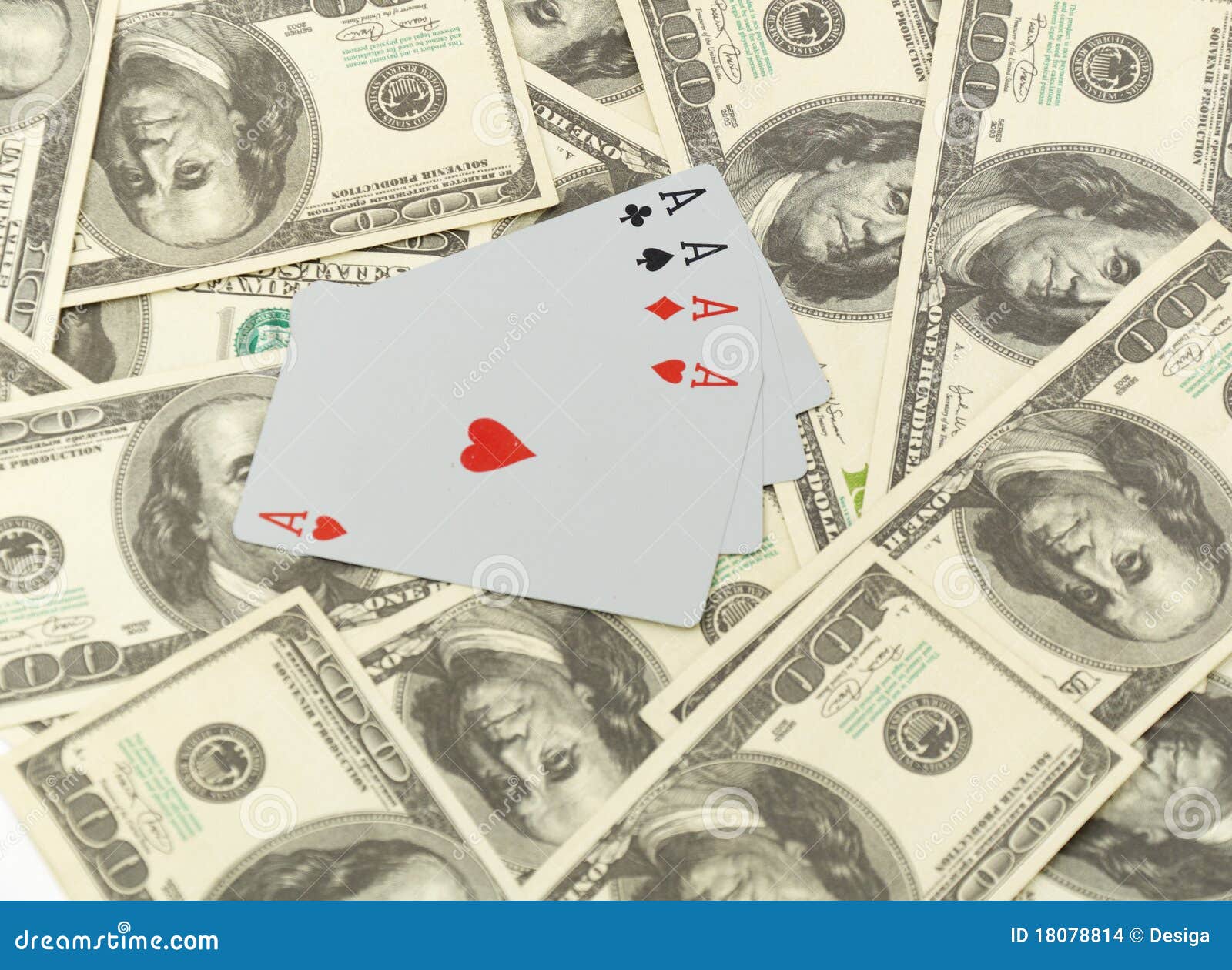Cards on 100 Dollars Abstract Stock Photo - Image of betting, gamble ...
