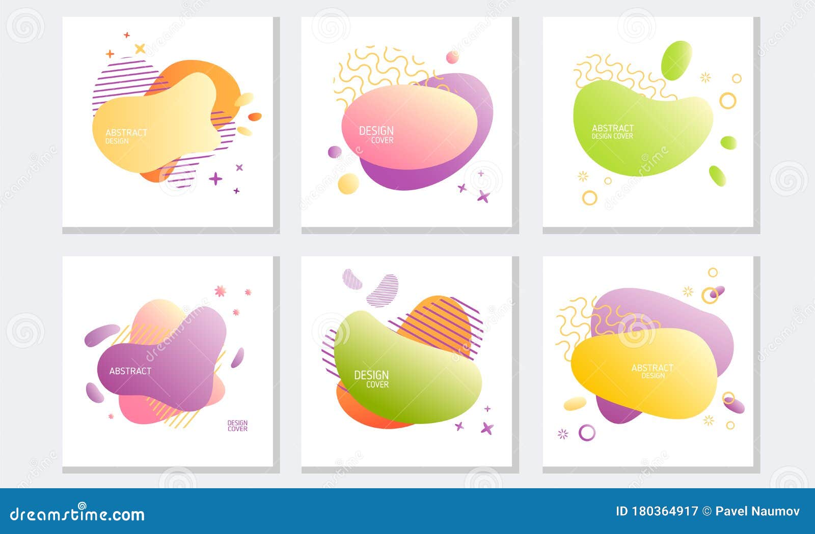 Cards with Abstract Dynamical Colored Forms and Line. Gradient Abstract ...