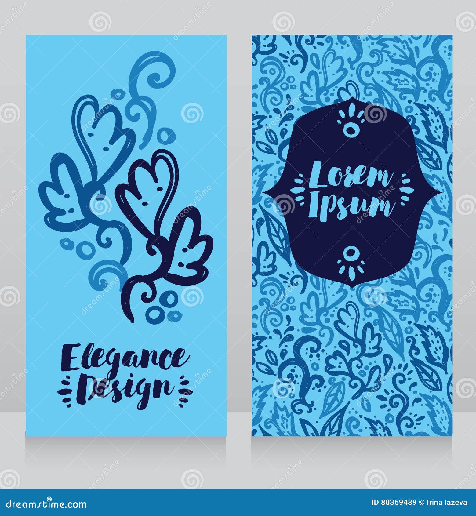 Cards with Abstract Hand Drawn Design Stock Vector - Illustration of ...