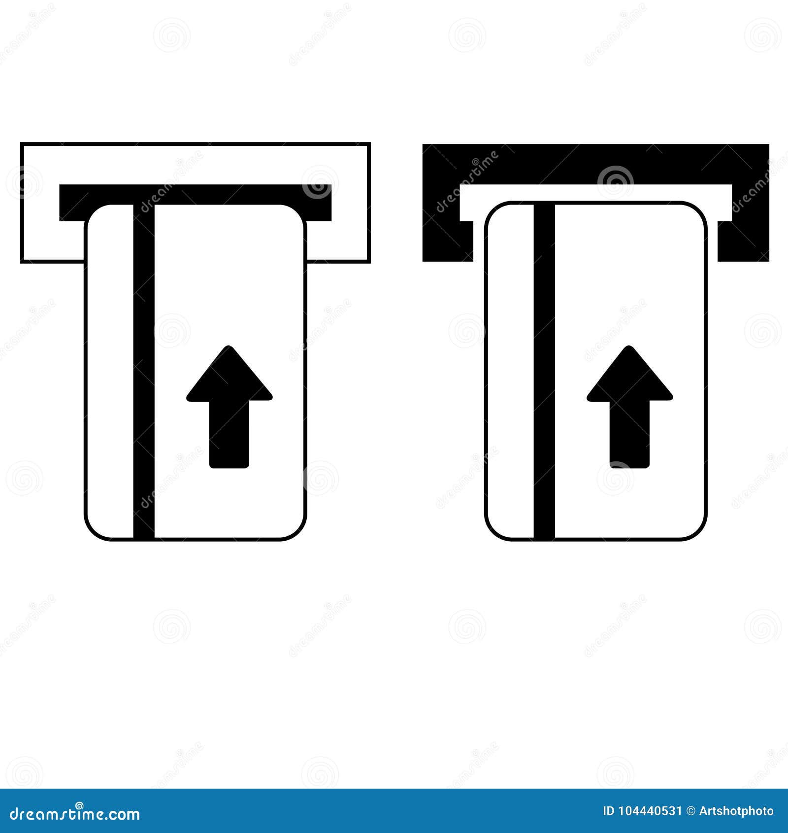 Cards with Arrow Inserted in the Card Readers Stock Illustration ...