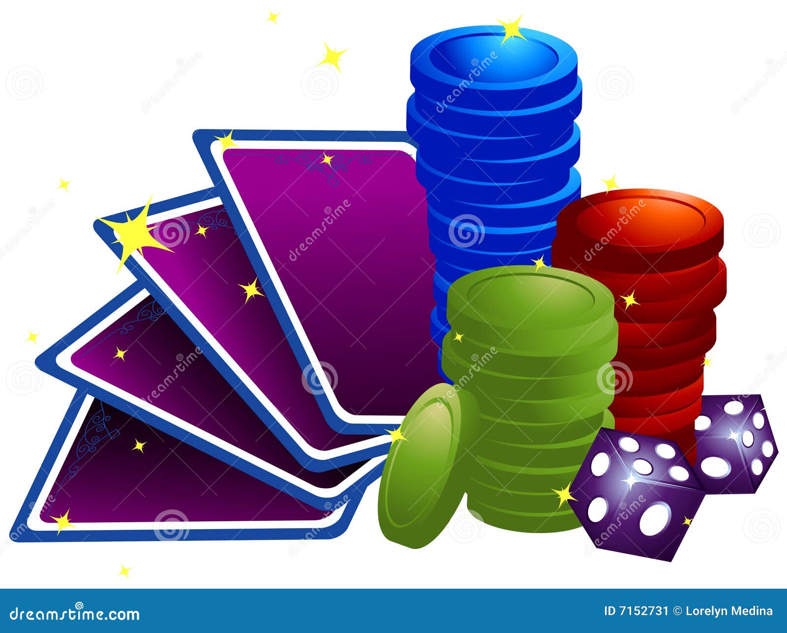 Cards, Chips and Dice stock illustration. Illustration of clipping ...