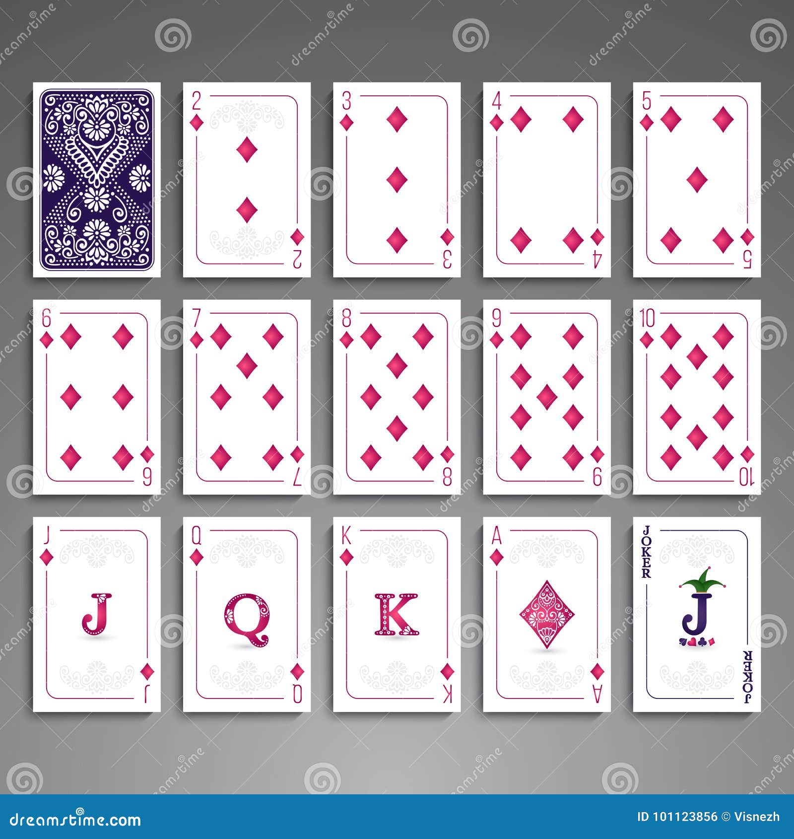 Cards full set stock vector. Illustration of four, flush - 101123856