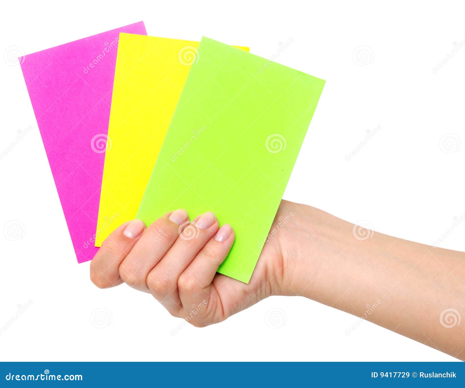Cards in a hand stock image. Image of blank, greeting - 9417729