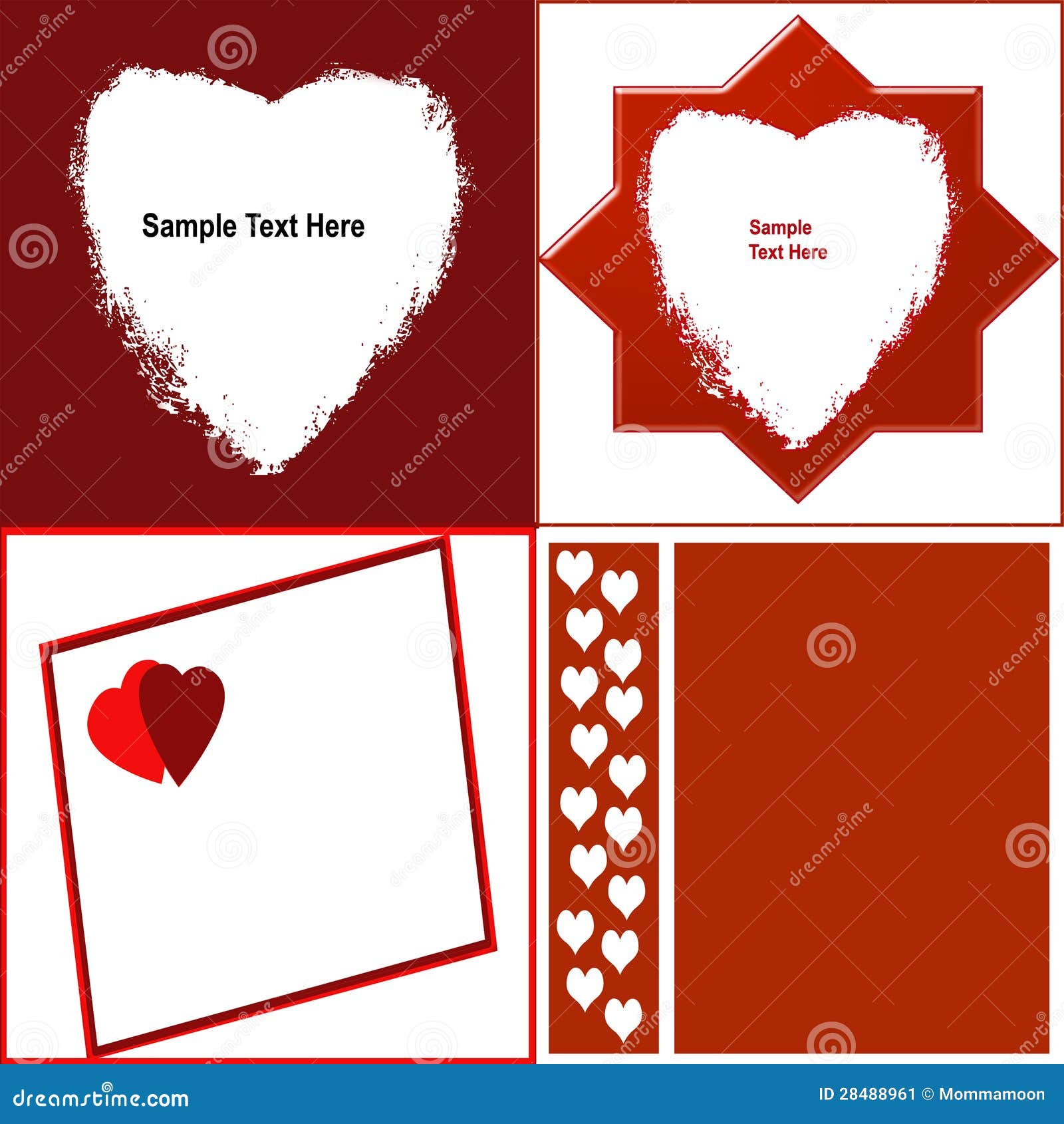 Cards with Heart Patterns stock illustration. Illustration of love ...