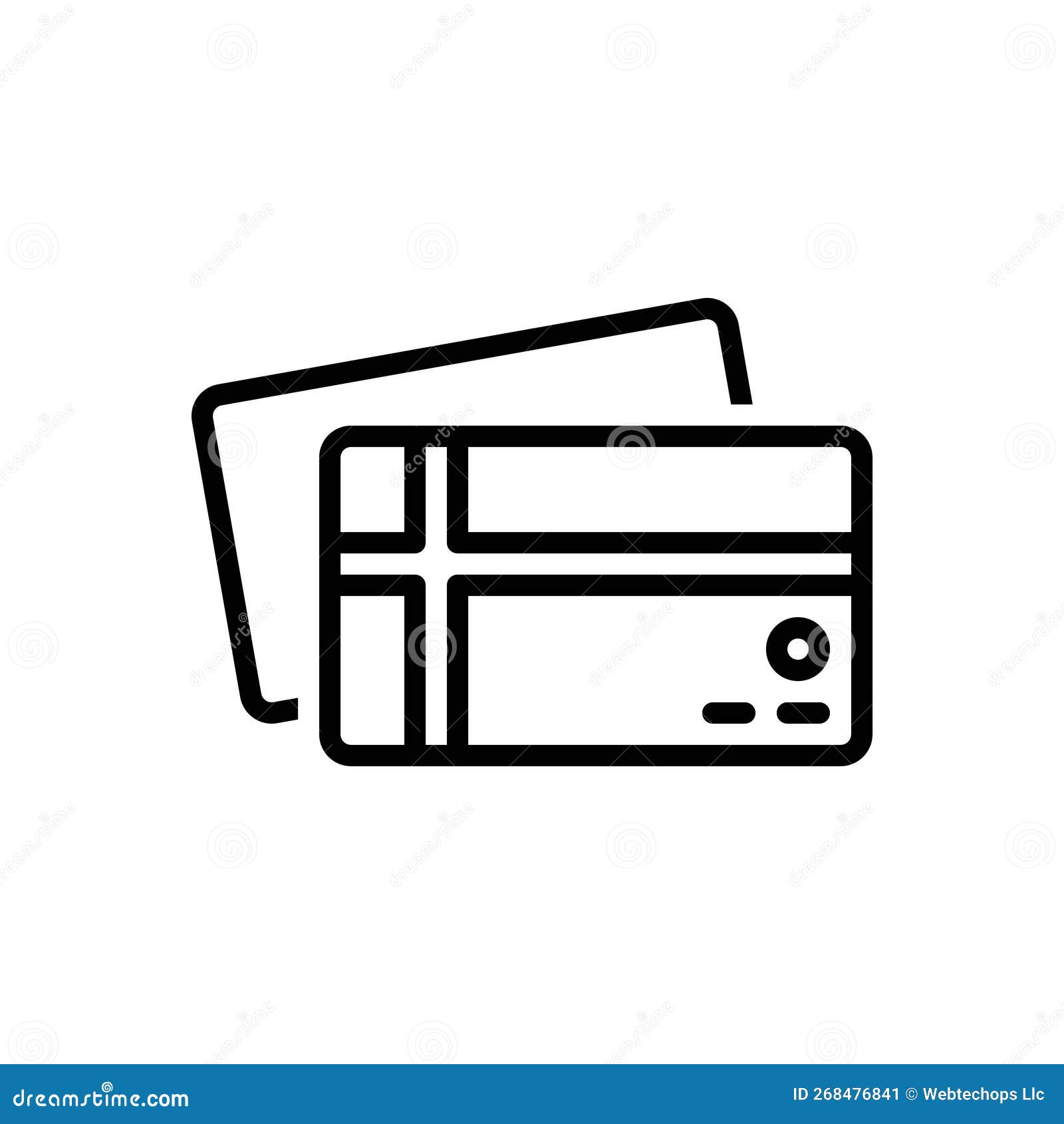 Black Line Icon for Cards, Atm Card and Credit Stock Illustration ...