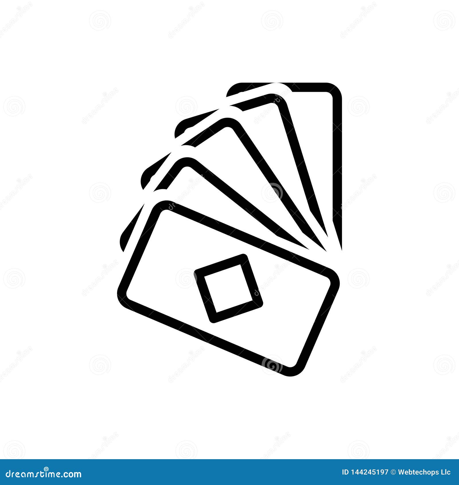 Black Line Icon for Cards, Game and Casino Stock Illustration ...