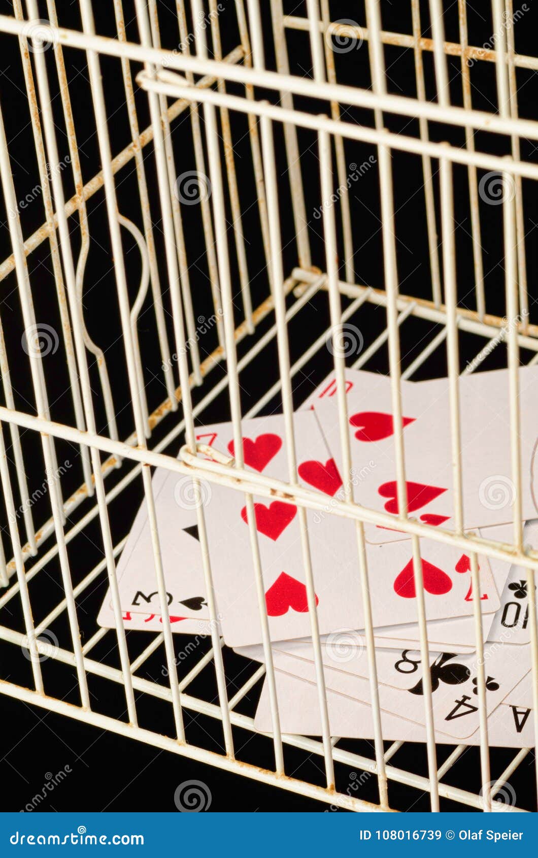 Cards inside a cage stock image. Image of trapped, caged - 108016739