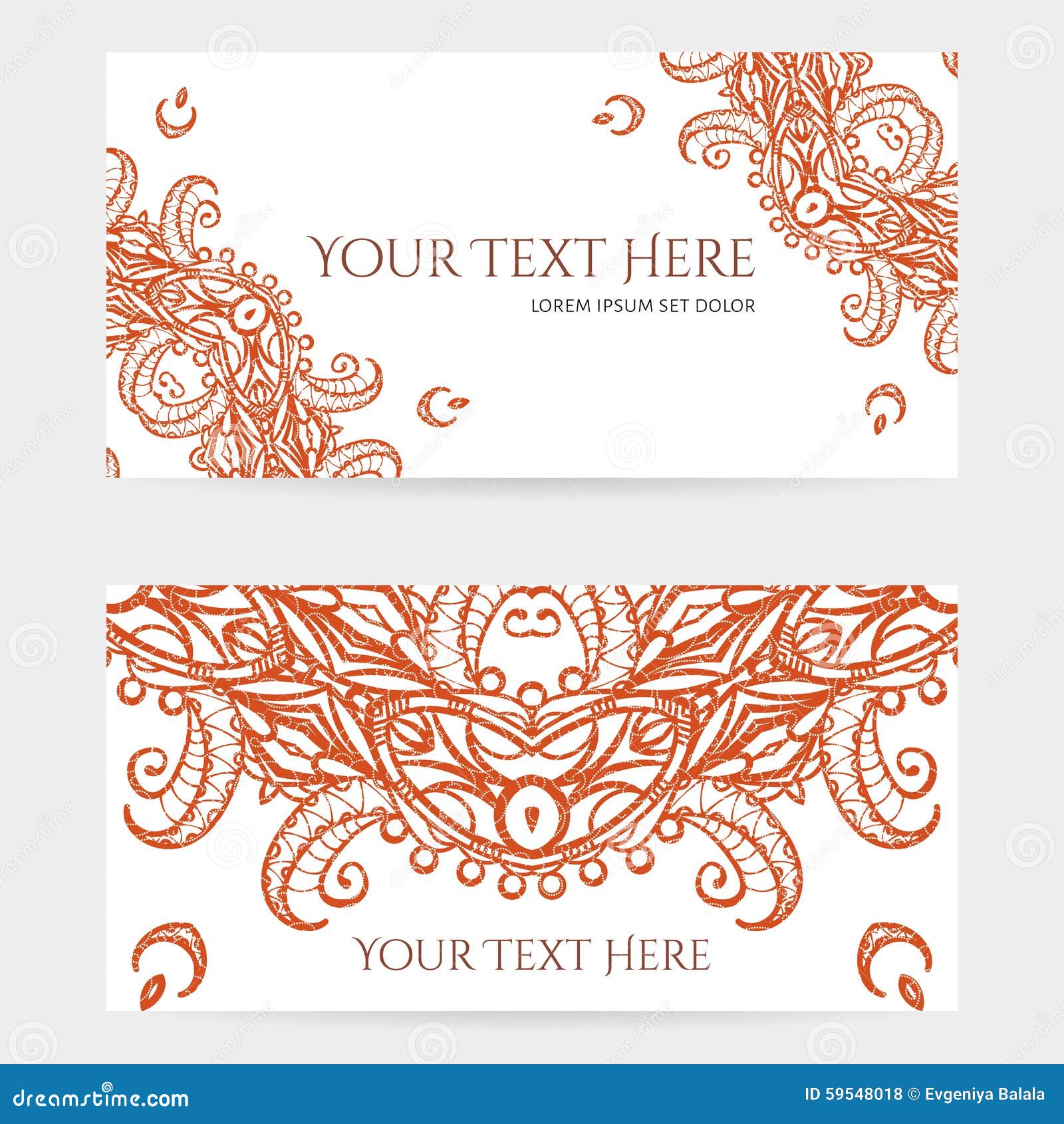 Cards with Intricate Henna Patterns Stock Vector - Illustration of ...
