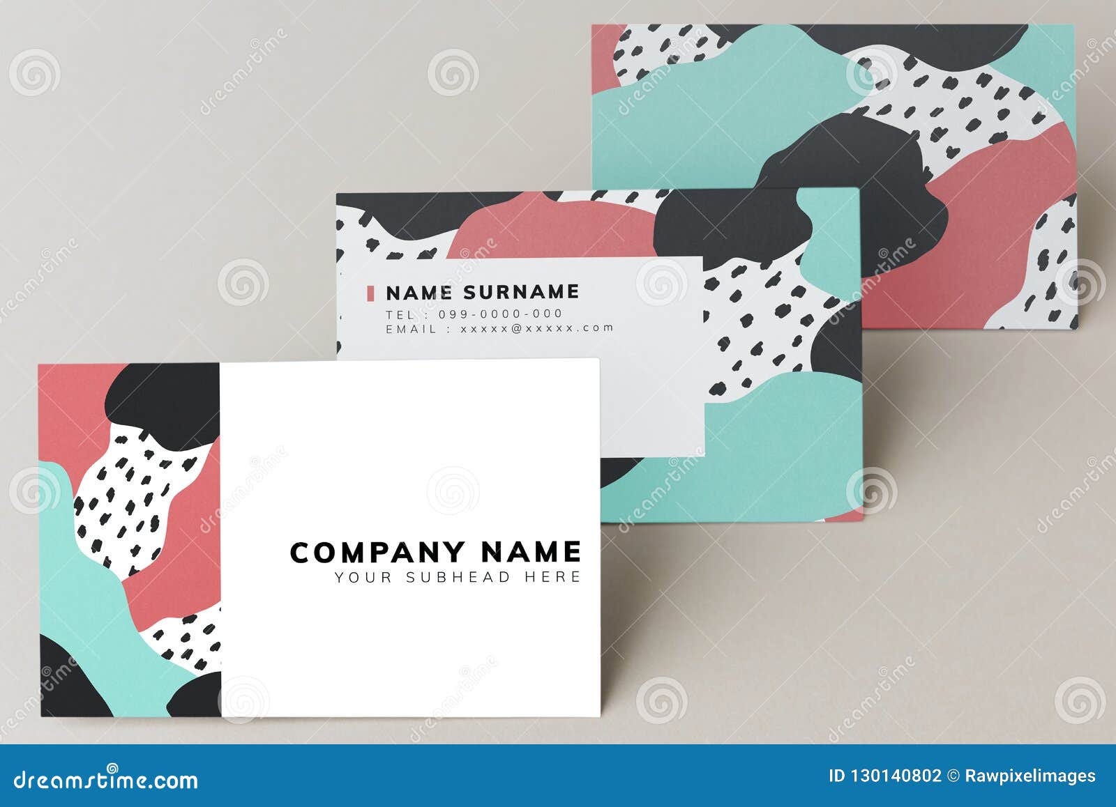 Colorful Business Card Mockup Design Stock Photo - Image of mock ...