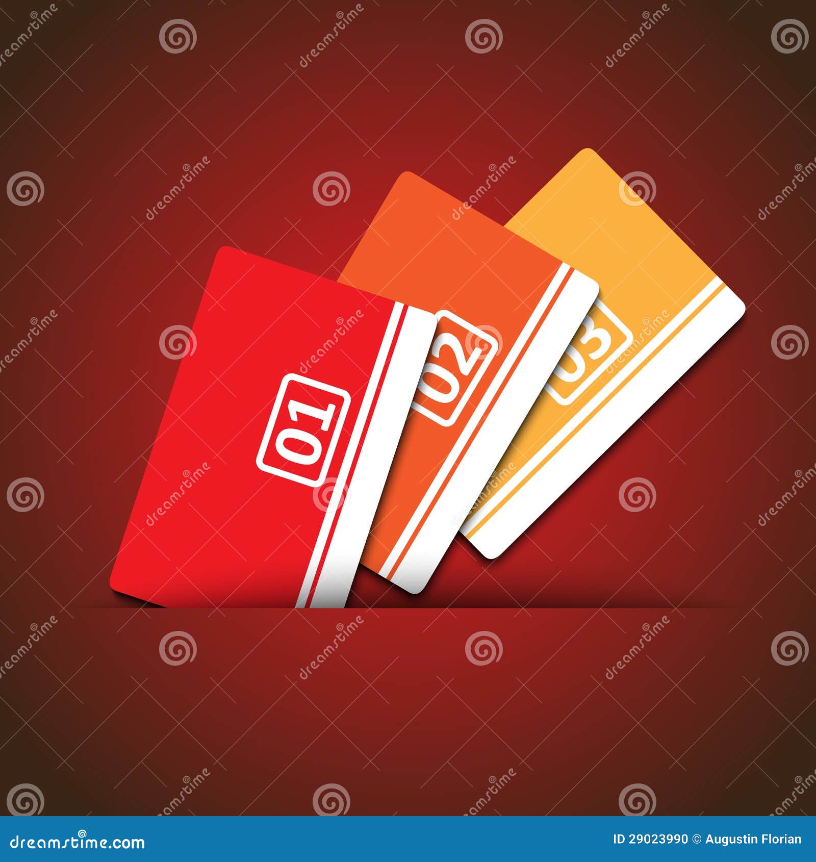 Cards with numbers stock vector. Illustration of element - 29023990
