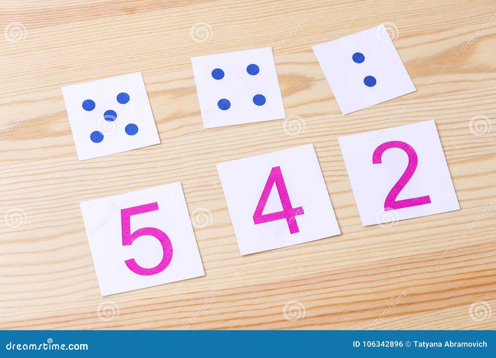 Cards with Numbers and Dots. the Study of Numbers and Mathematics Stock ...
