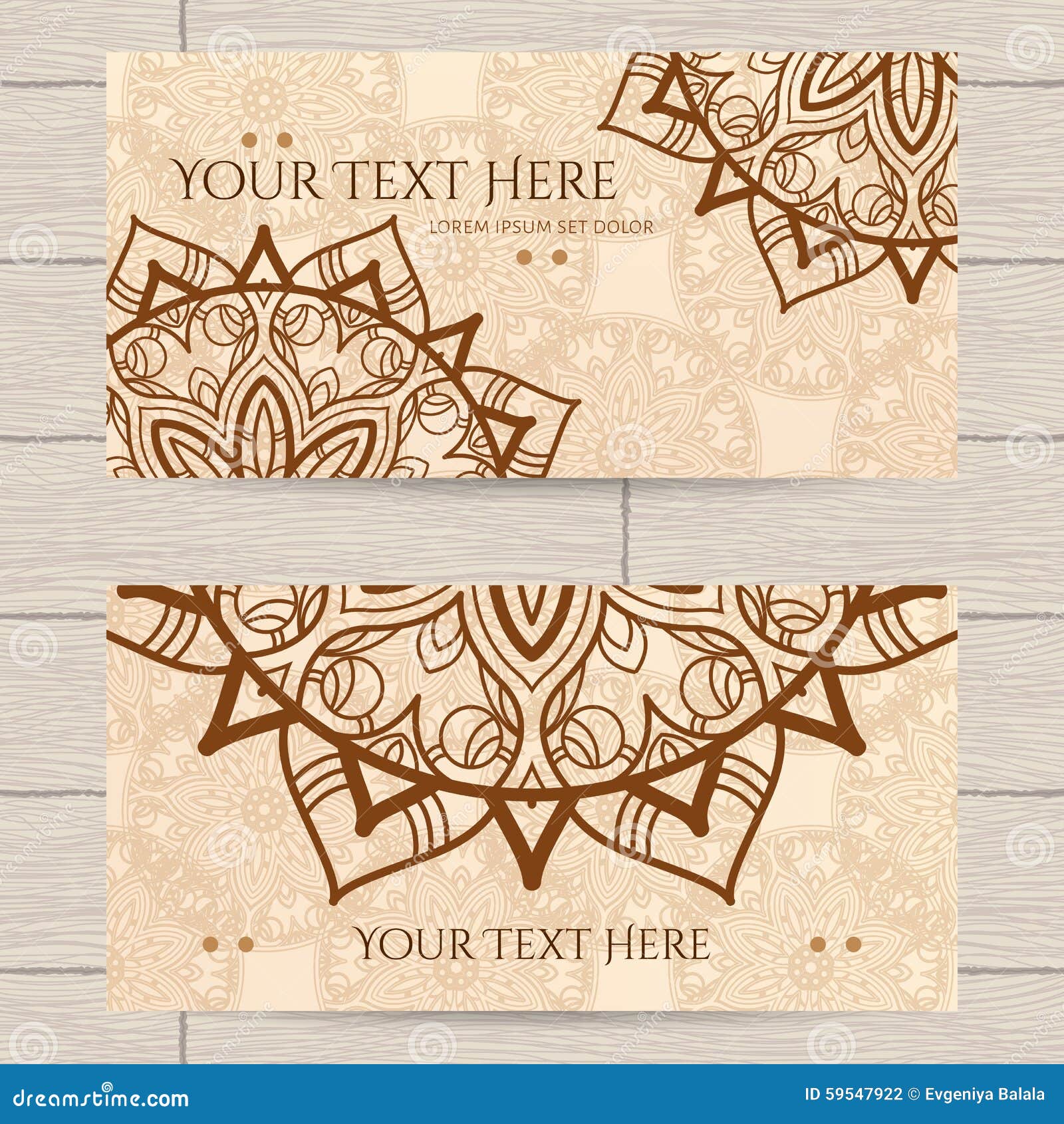 Cards with Pattern of Henna Stock Vector - Illustration of design ...