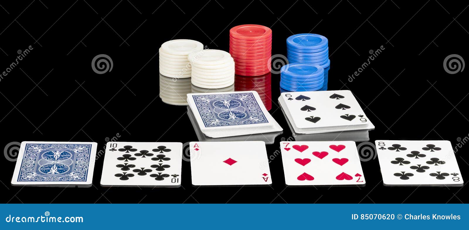 Cards and Poker Chips Ready for a Game Stock Photo - Image of paper ...