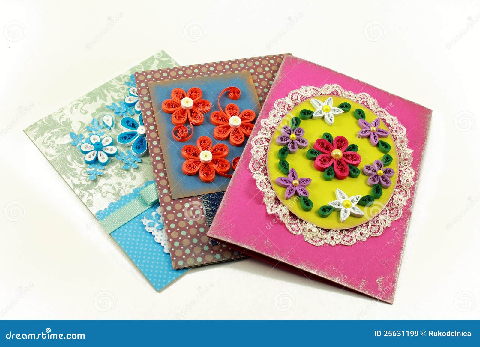 Cards with Quilling Flowers Stock Image - Image of quilling, crafts ...