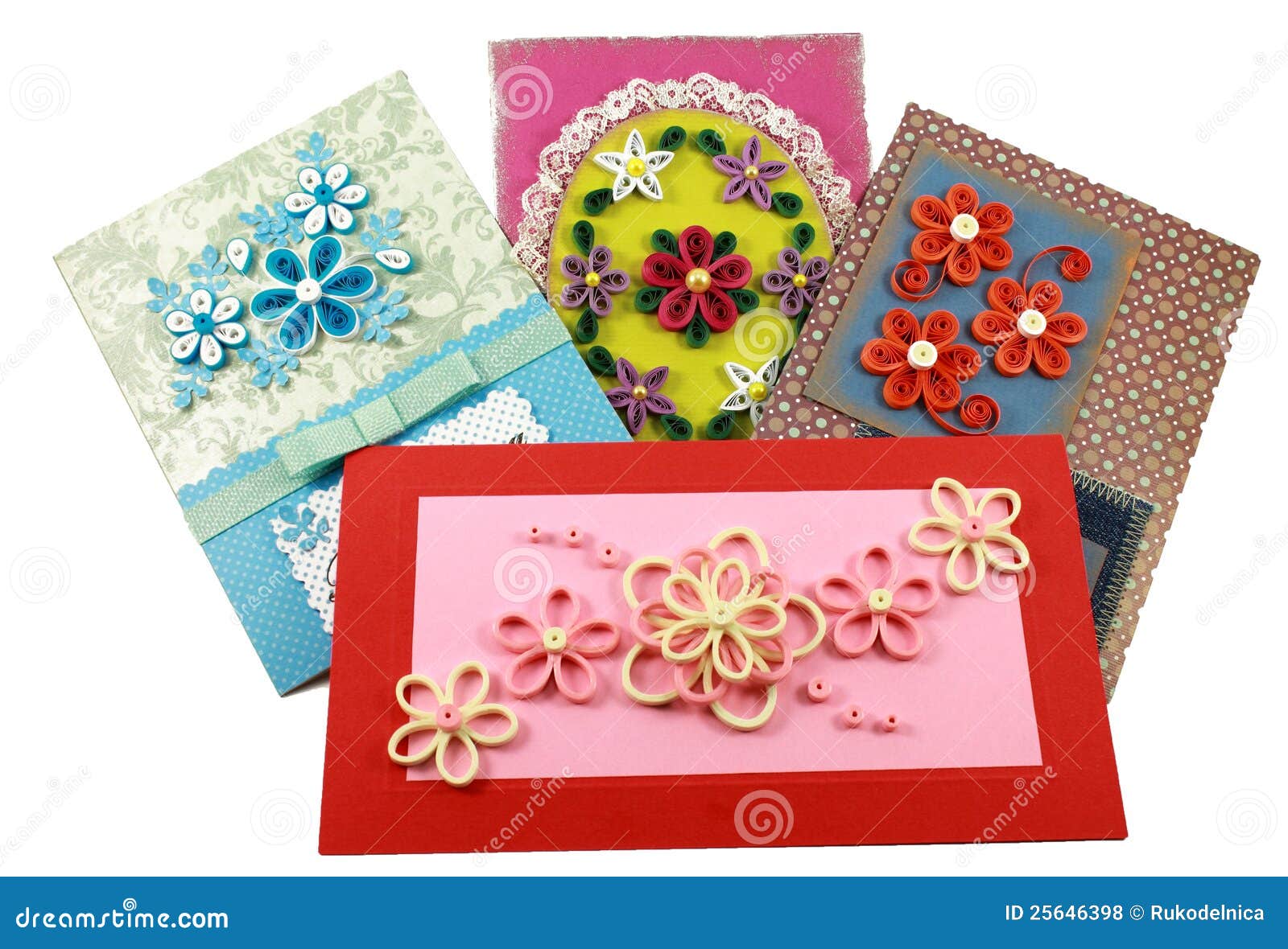 Cards with Quilling Flowers Stock Photo - Image of paper, flowers: 25646398