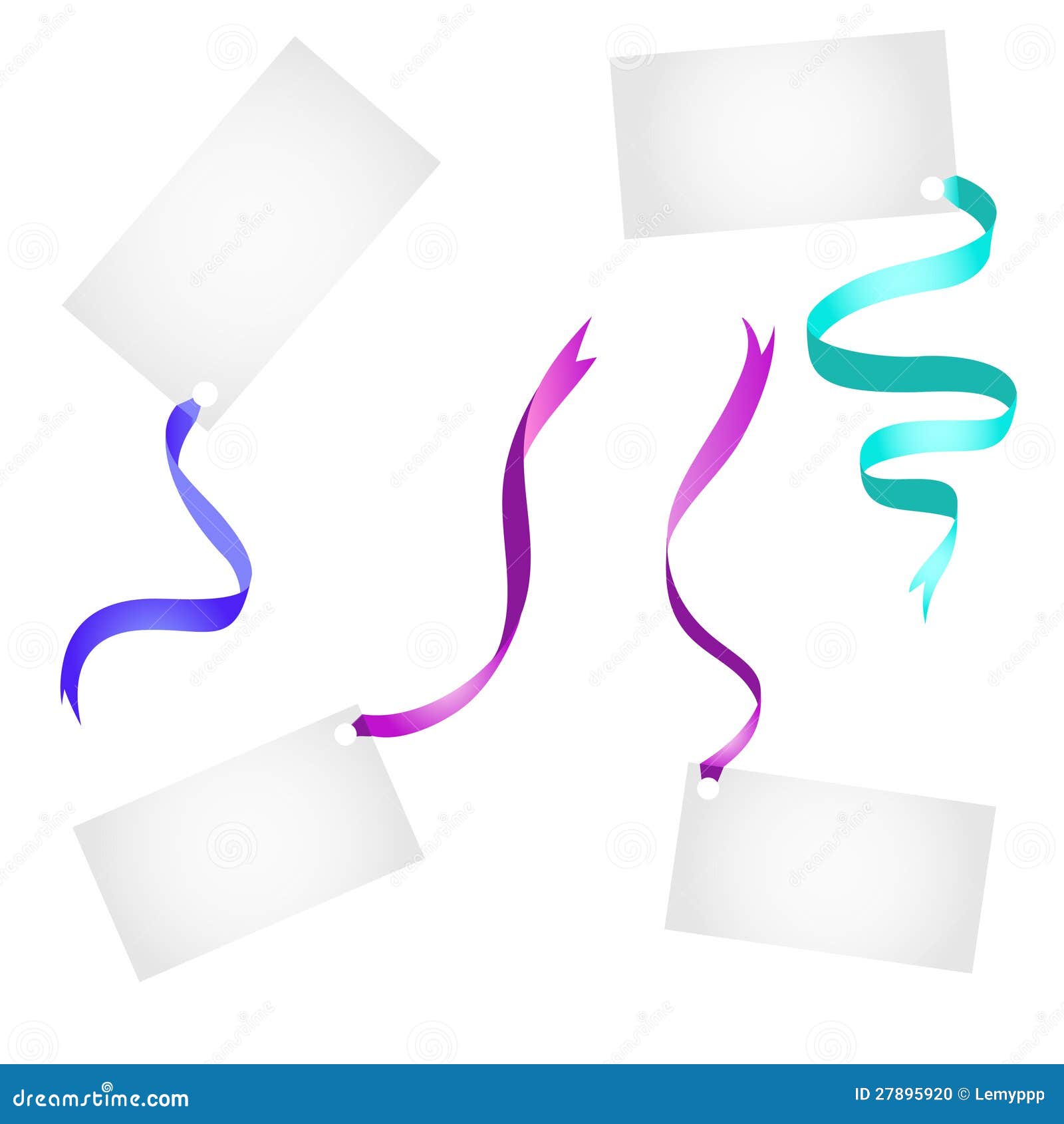 Cards with ribbons stock vector. Illustration of templates - 27895920
