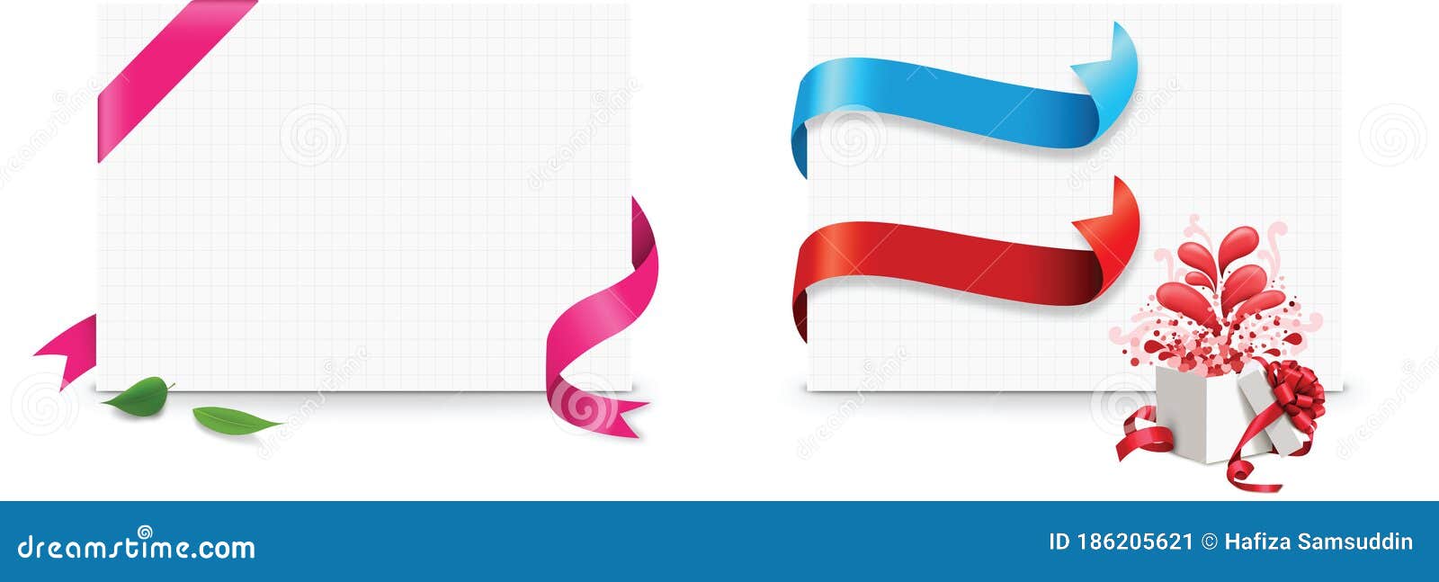 Cards with Ribbons. Vector Illustration Decorative Design Stock Vector ...