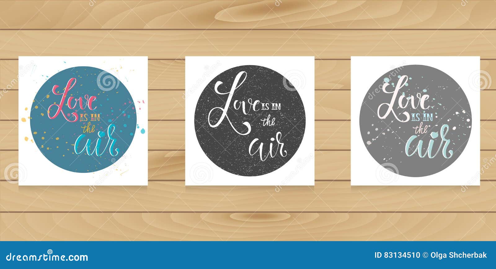 Cards Template with Calligraphy Signs in Circles. Stock Vector ...