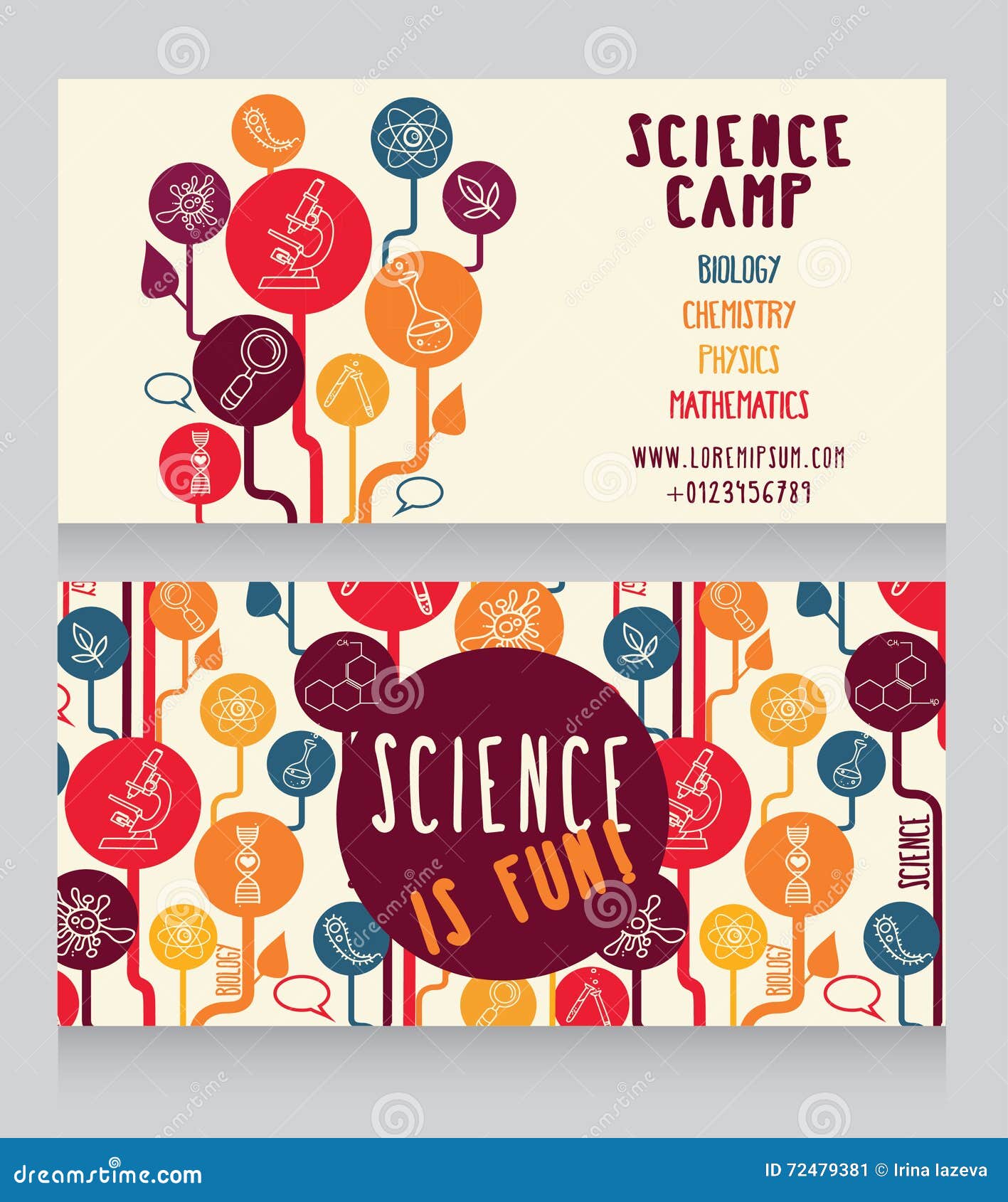 Cards Template for Science Camp Stock Vector - Illustration of happy ...