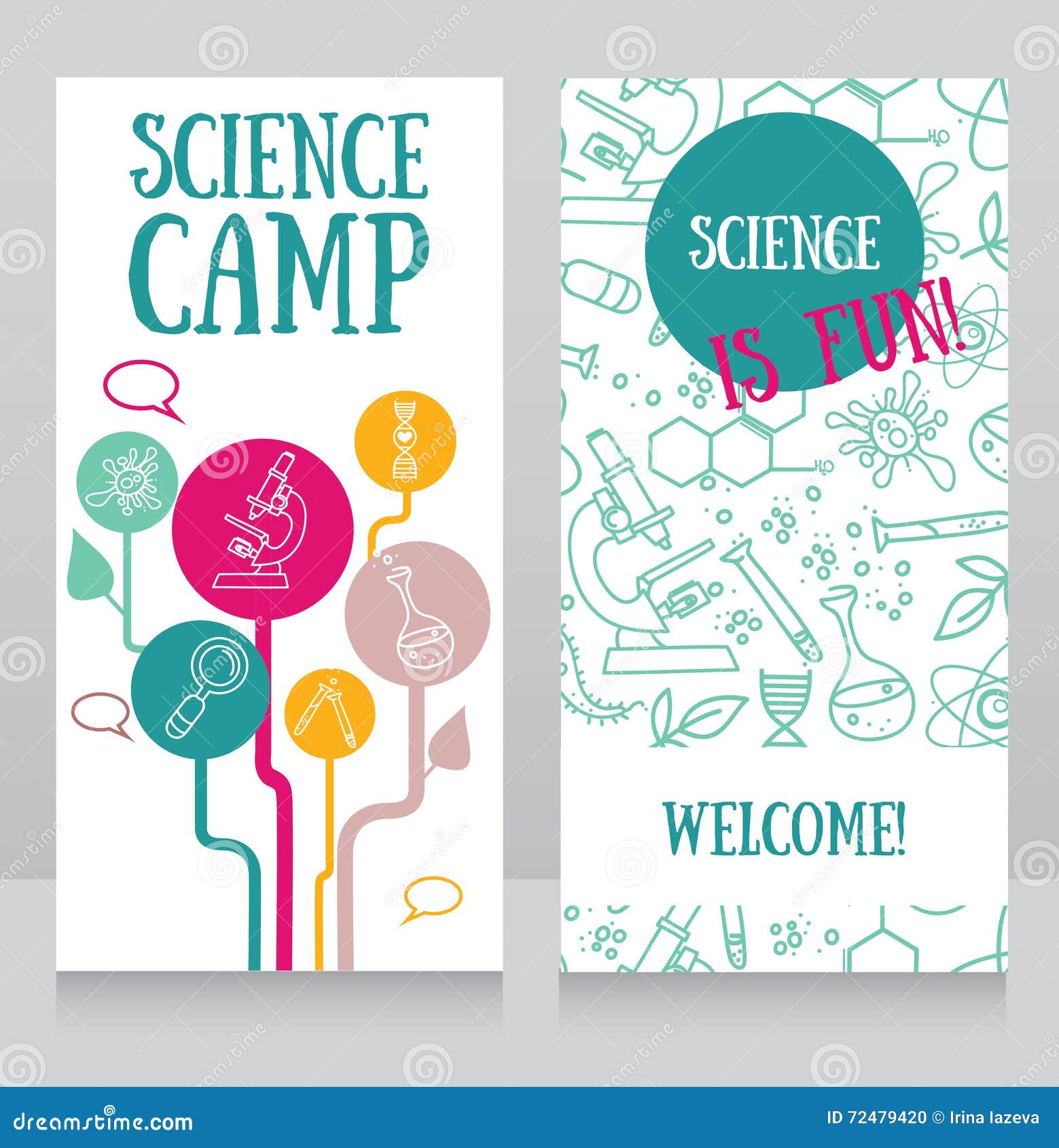 Cards Template for Science Camp Stock Vector - Illustration of ...