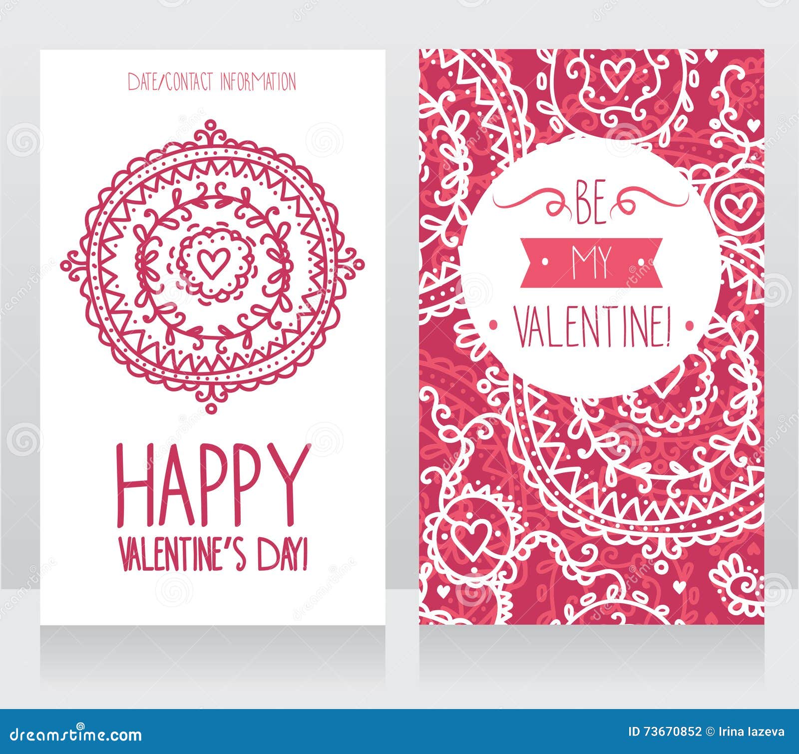 Cards for Valentine S Day in Boho Style Stock Vector - Illustration of ...