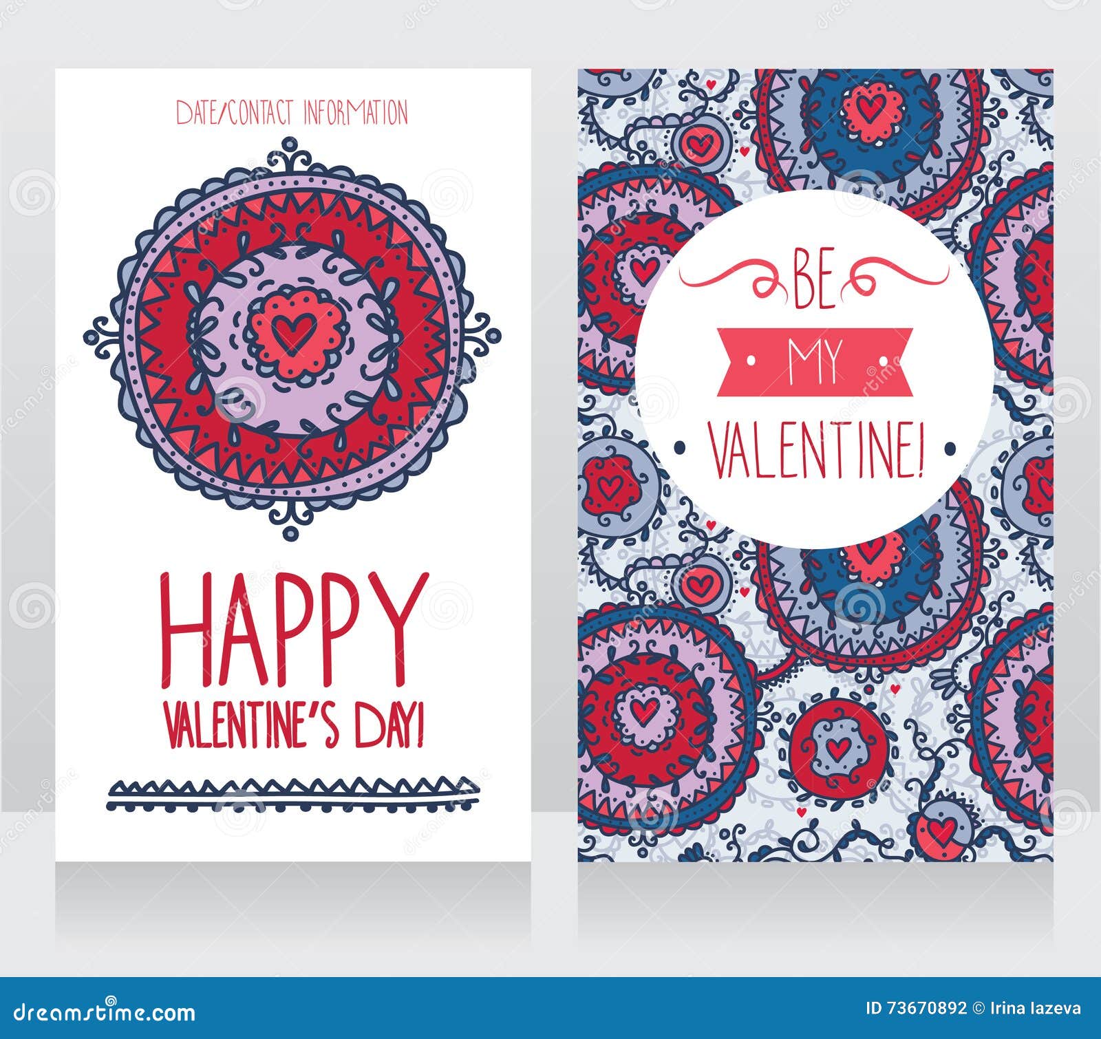 Cards for Valentine S Day in Boho Style Stock Vector - Illustration of ...