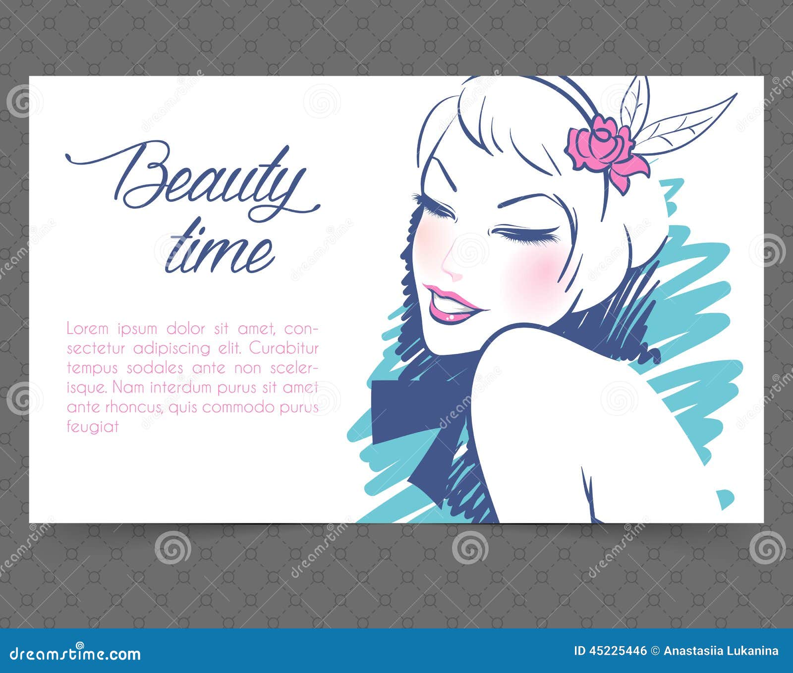 Cards with woman stock vector. Illustration of outline - 45225446