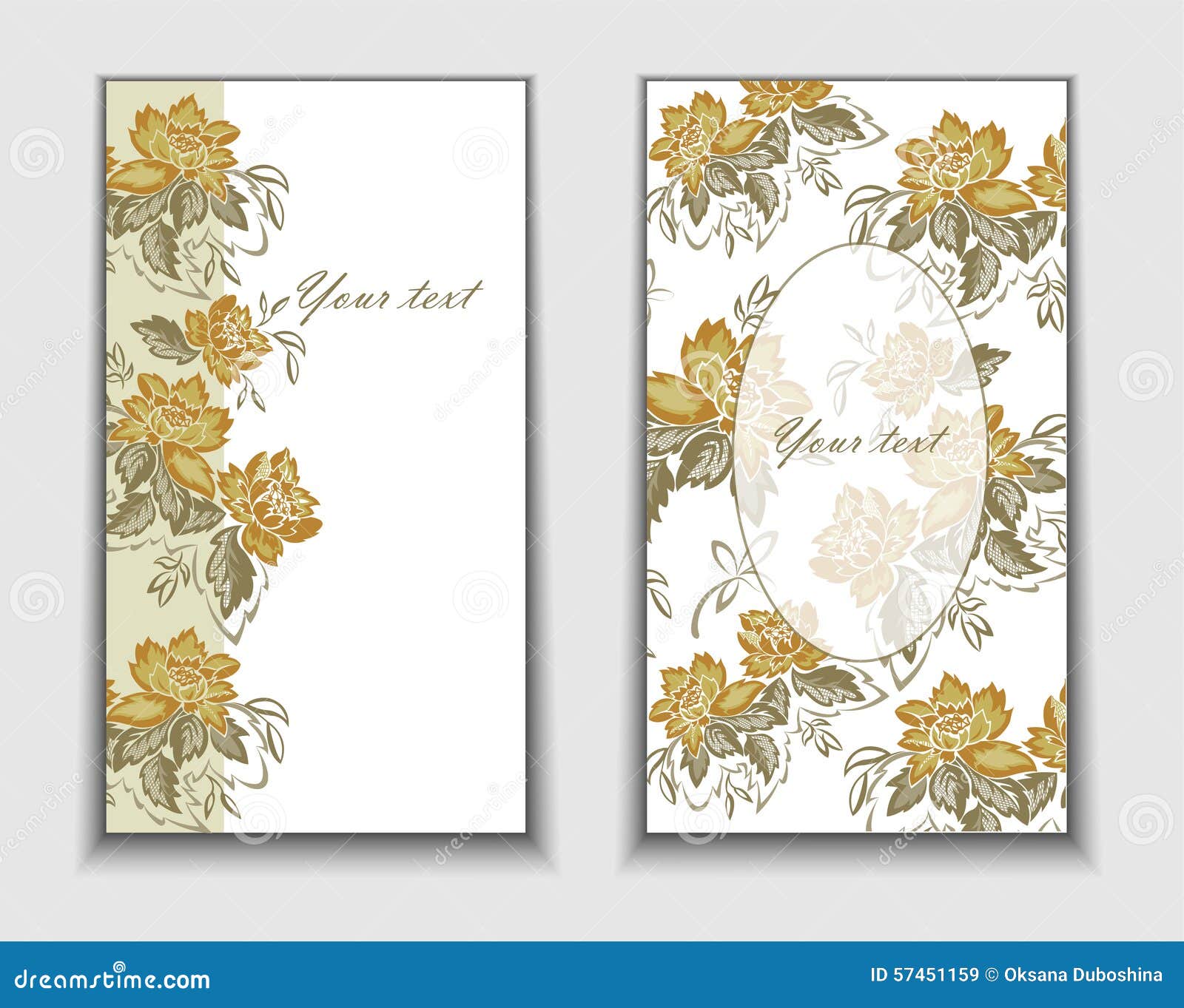 Cards with yellow flowers stock vector. Illustration of elegant - 57451159