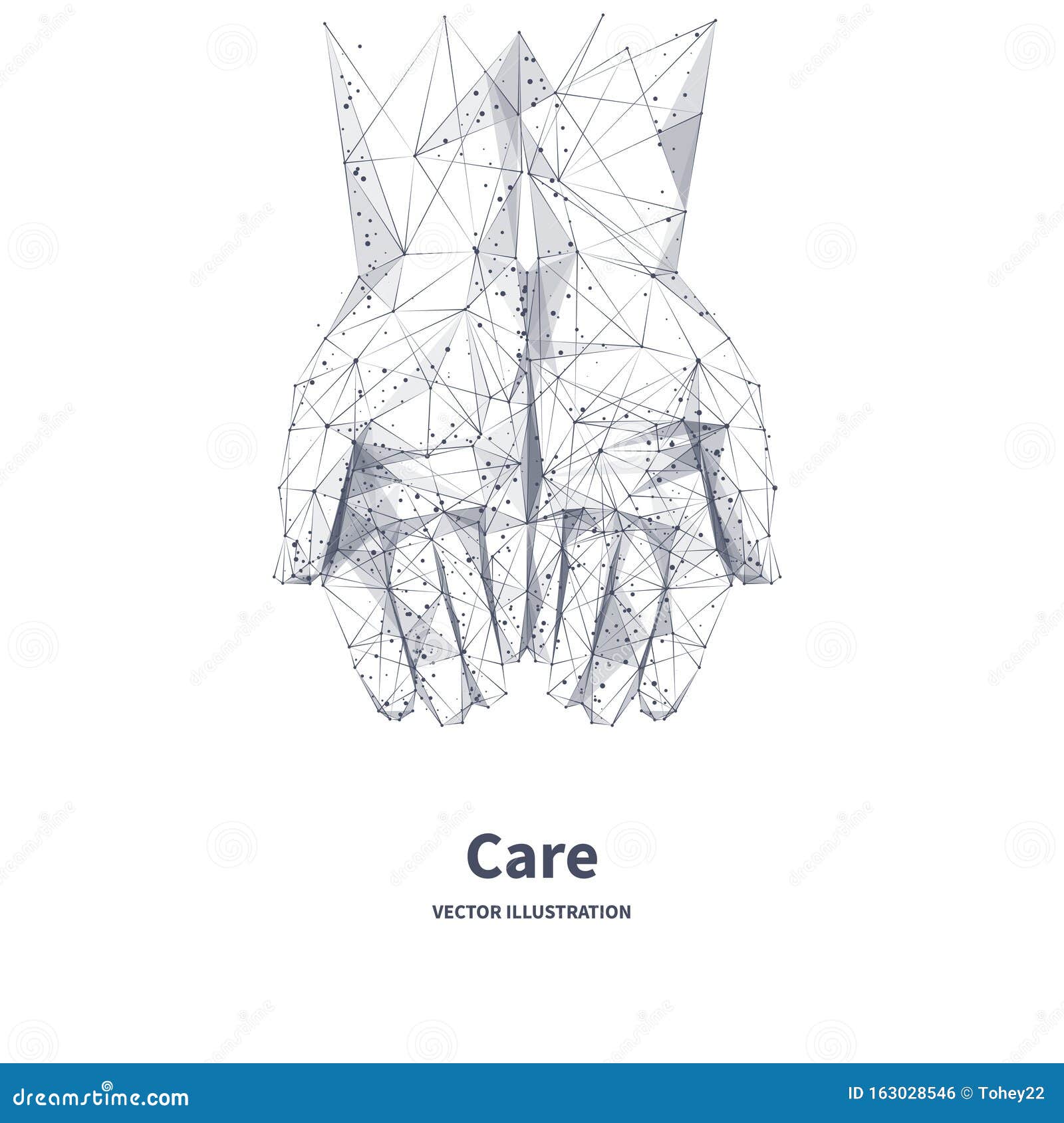 Two Hands Top View Care Concept Stock Vector - Illustration of hand ...