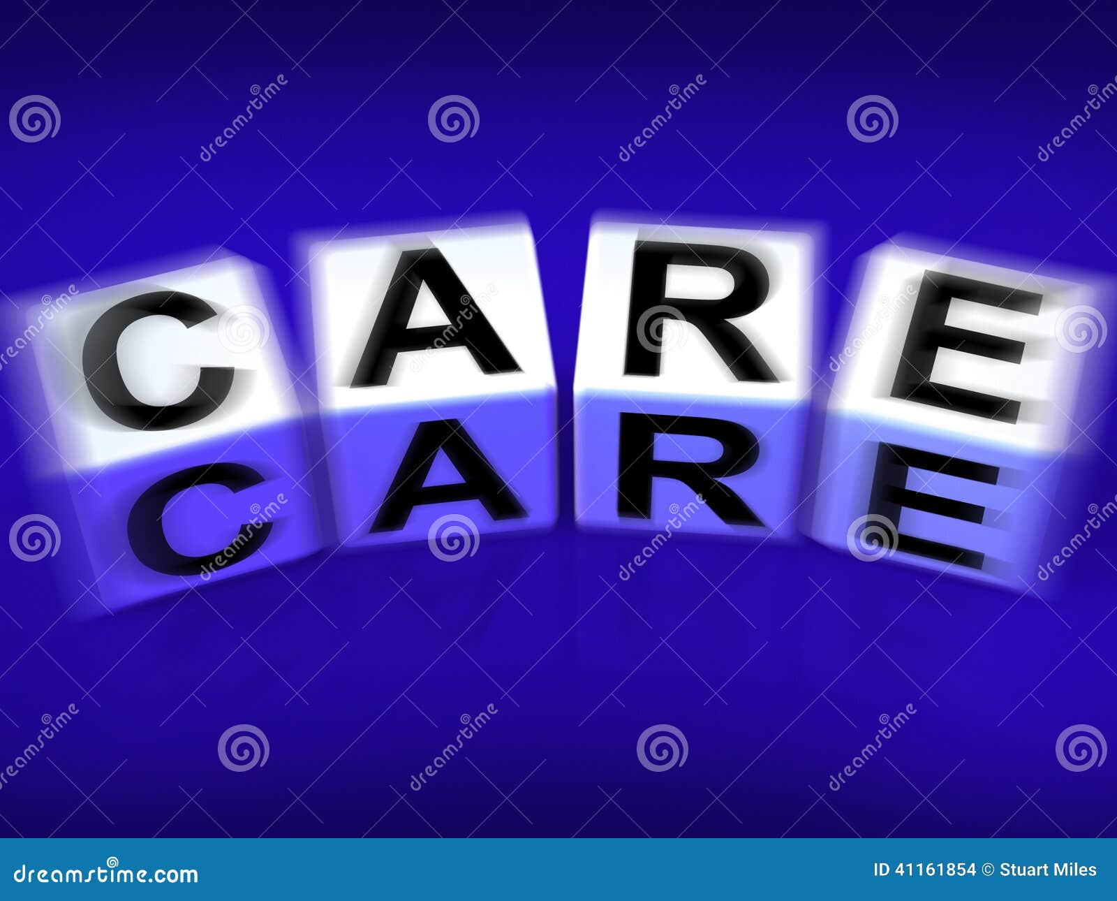 Care Blocks Displays Concern and Caring for Stock Illustration ...