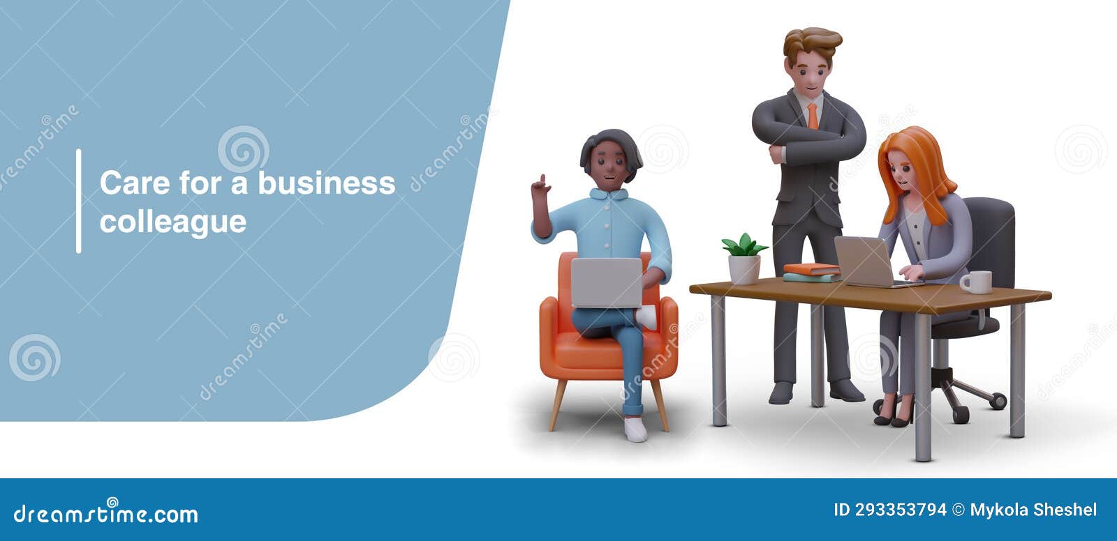 Care for Business Colleague. Mutual Support, Help. Team Work Stock ...