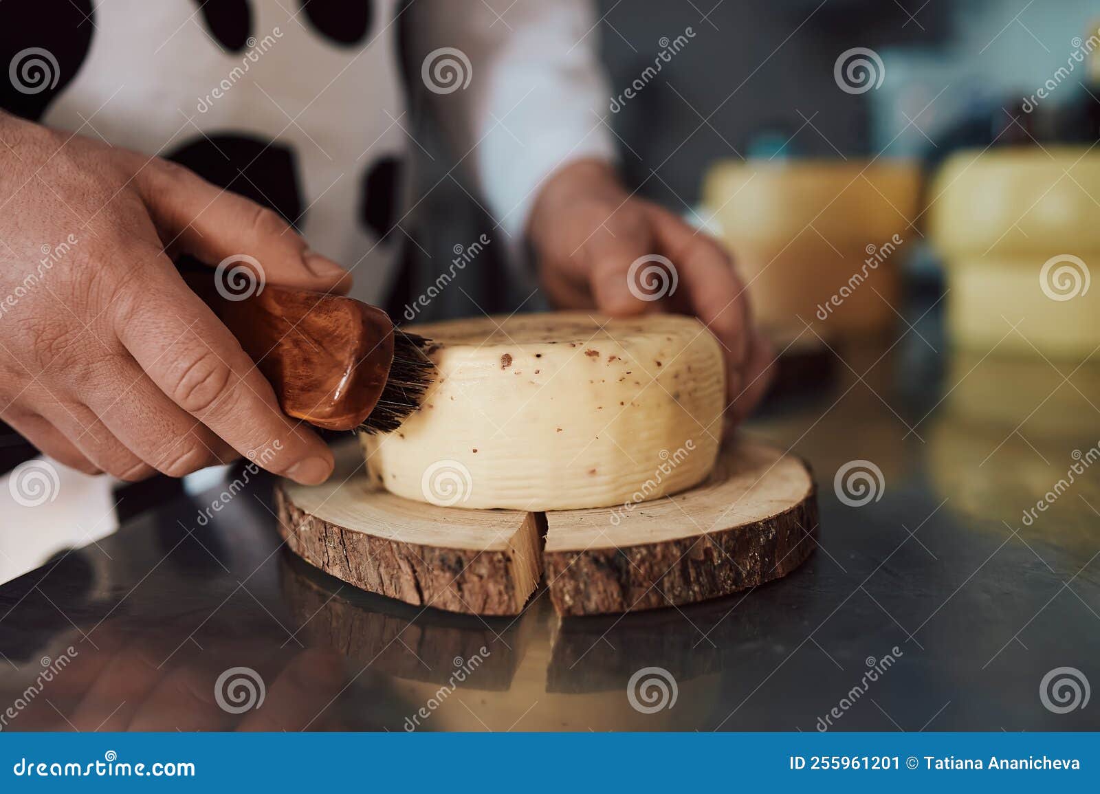 Care of Cheese during Ripening Process Stock Image - Image of wheel ...