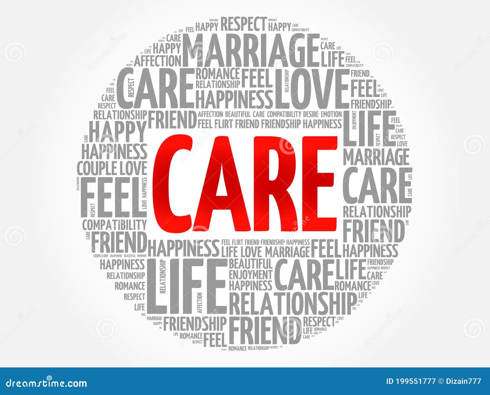 CARE circle word cloud stock illustration. Illustration of circle ...
