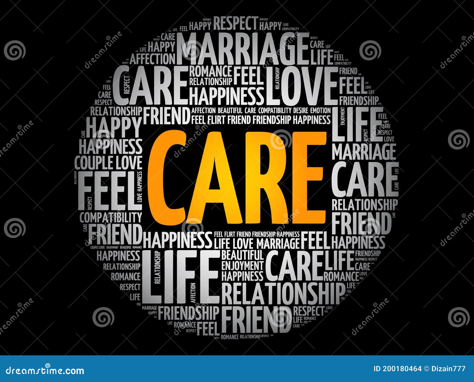 CARE Circle Word Cloud Collage Stock Illustration - Illustration of ...